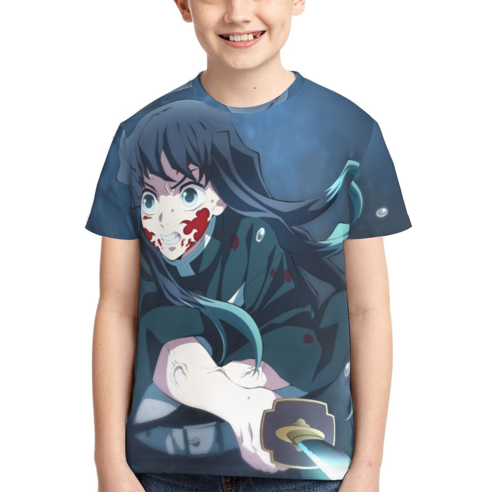 Kids Demon Slayer Muichiro Tokito T-Shirt 3d Printed Shirt Short Sleeve ...