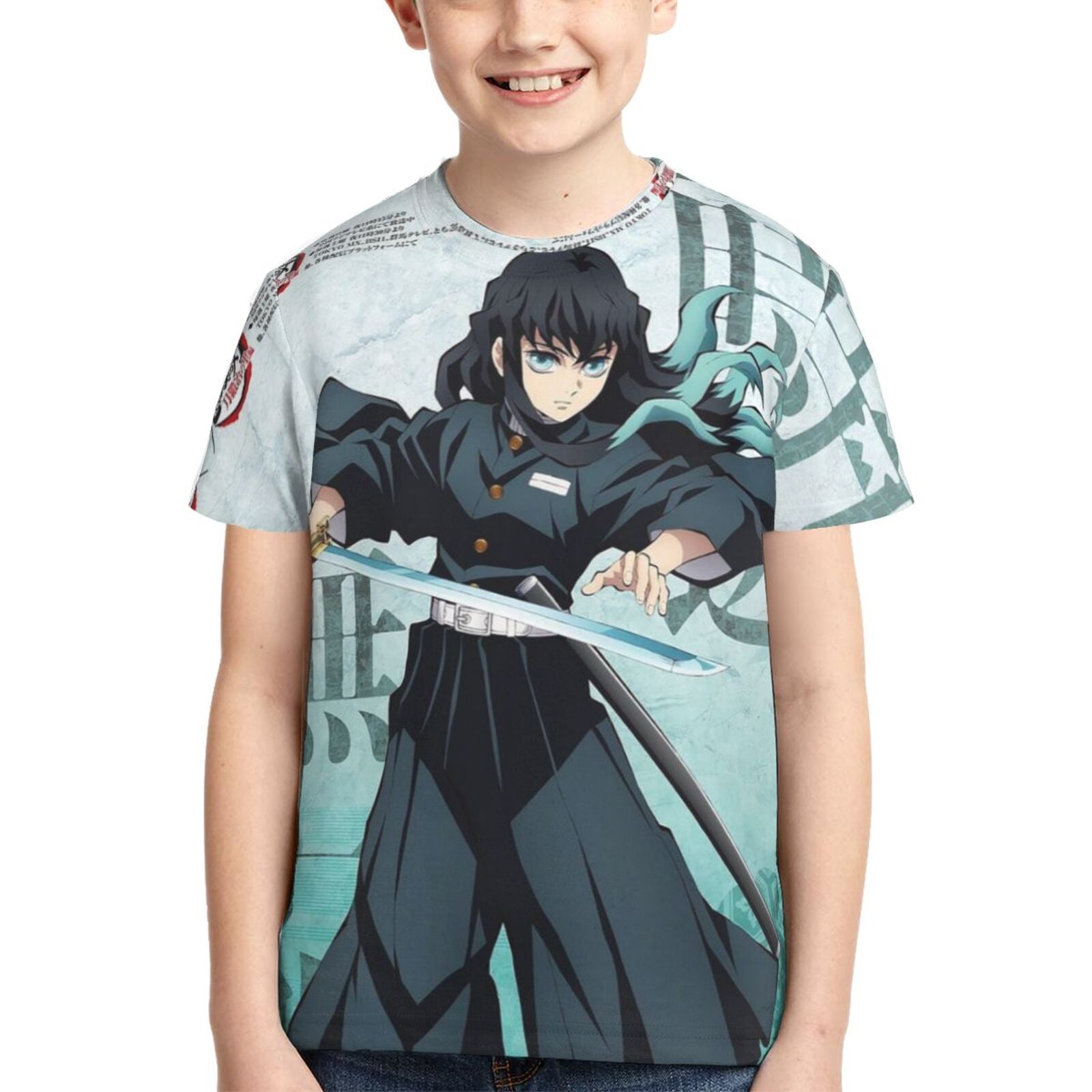Kids Demon Slayer Muichiro Tokito T-Shirt 3d Printed Shirt Short Sleeve ...