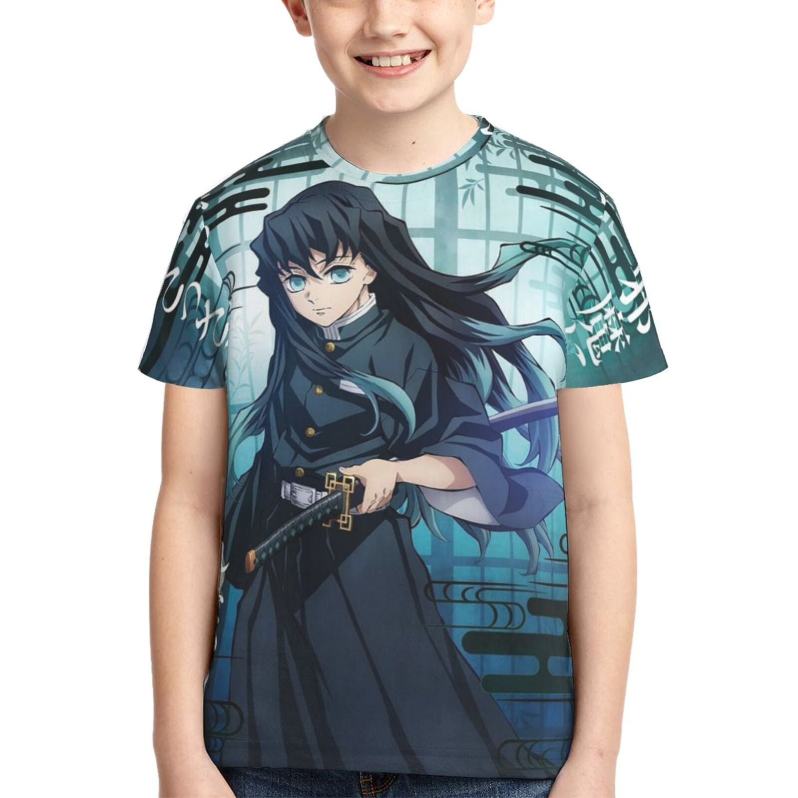 Kids Demon Slayer Muichiro Tokito T-Shirt 3d Printed Shirt Short Sleeve ...