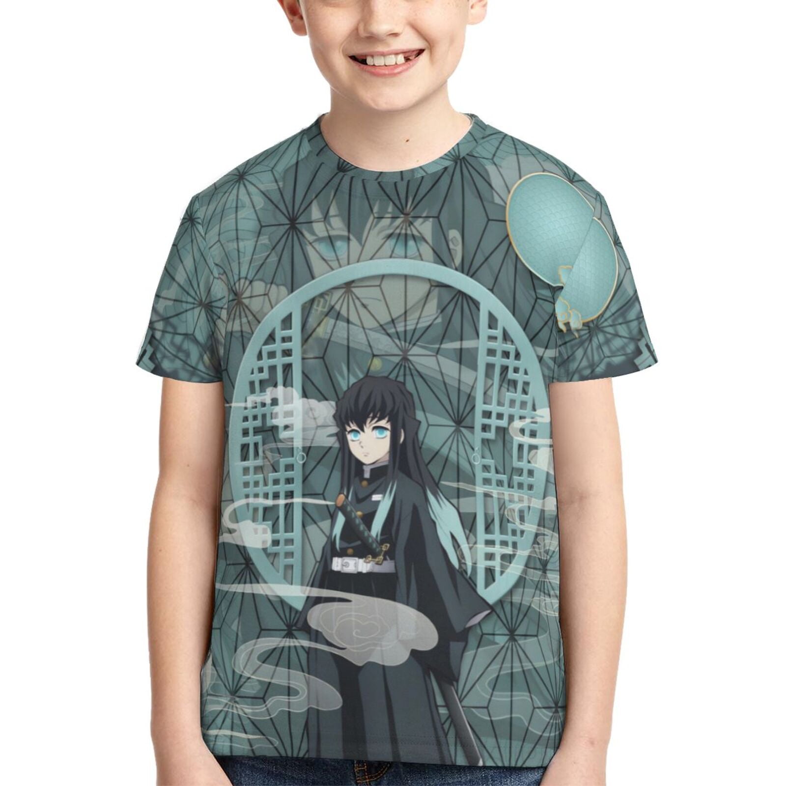 Kids Demon Slayer Muichiro Tokito T-Shirt 3d Printed Shirt Short Sleeve ...