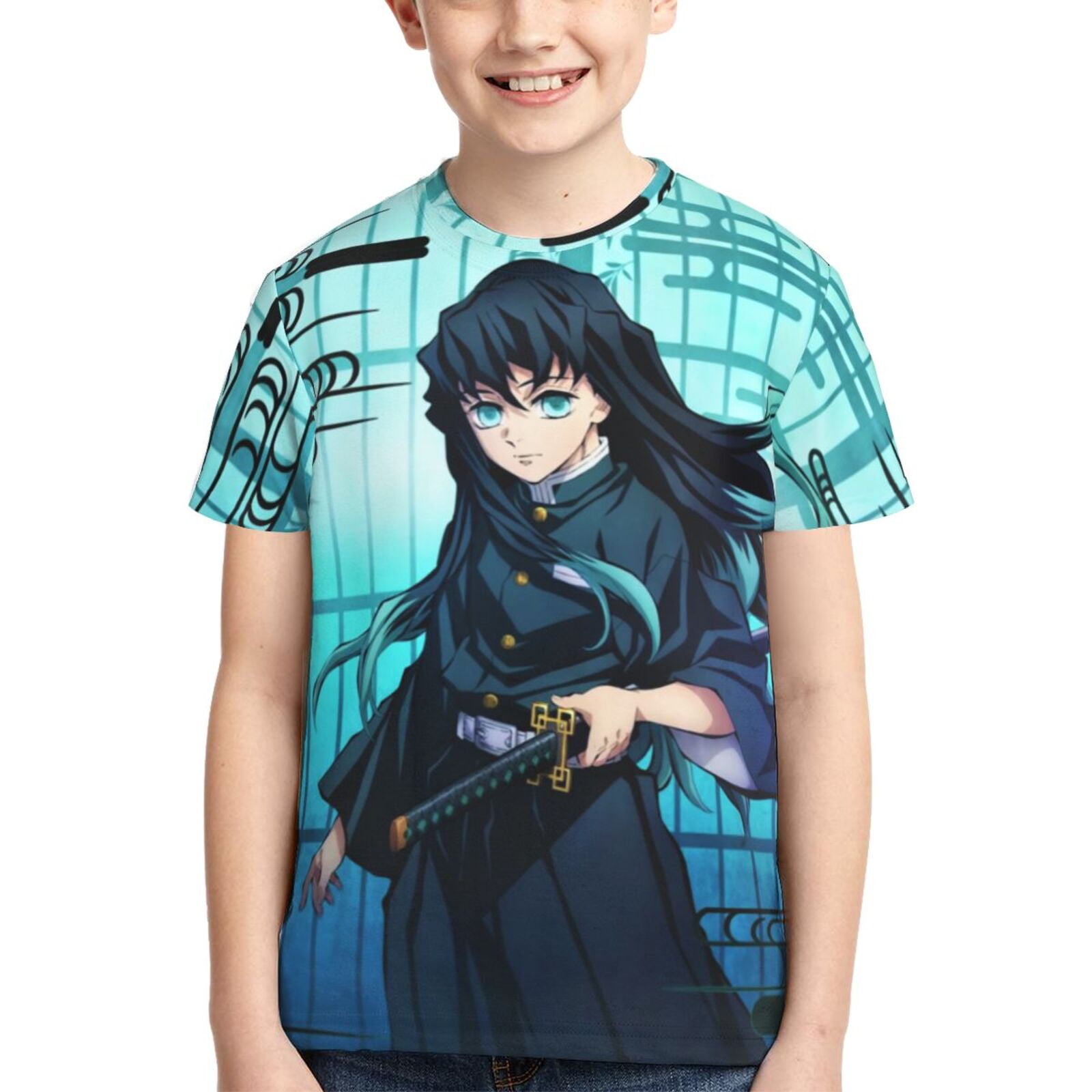 Kids Demon Slayer Muichiro Tokito T-Shirt 3d Printed Shirt Short Sleeve ...