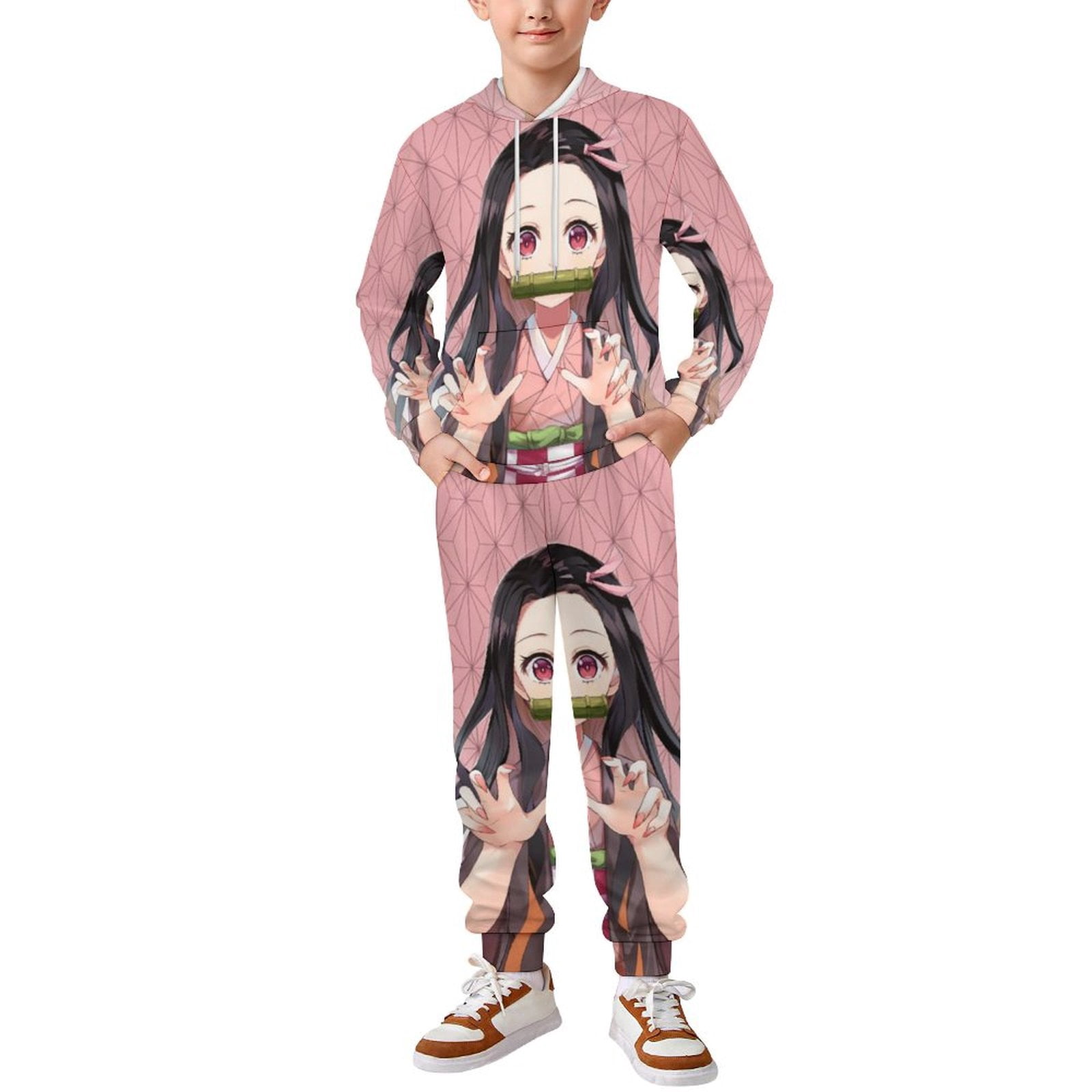 Kids Demon Slayer Nezuko Hoodie With Pant Set 3D Print Hooded ...