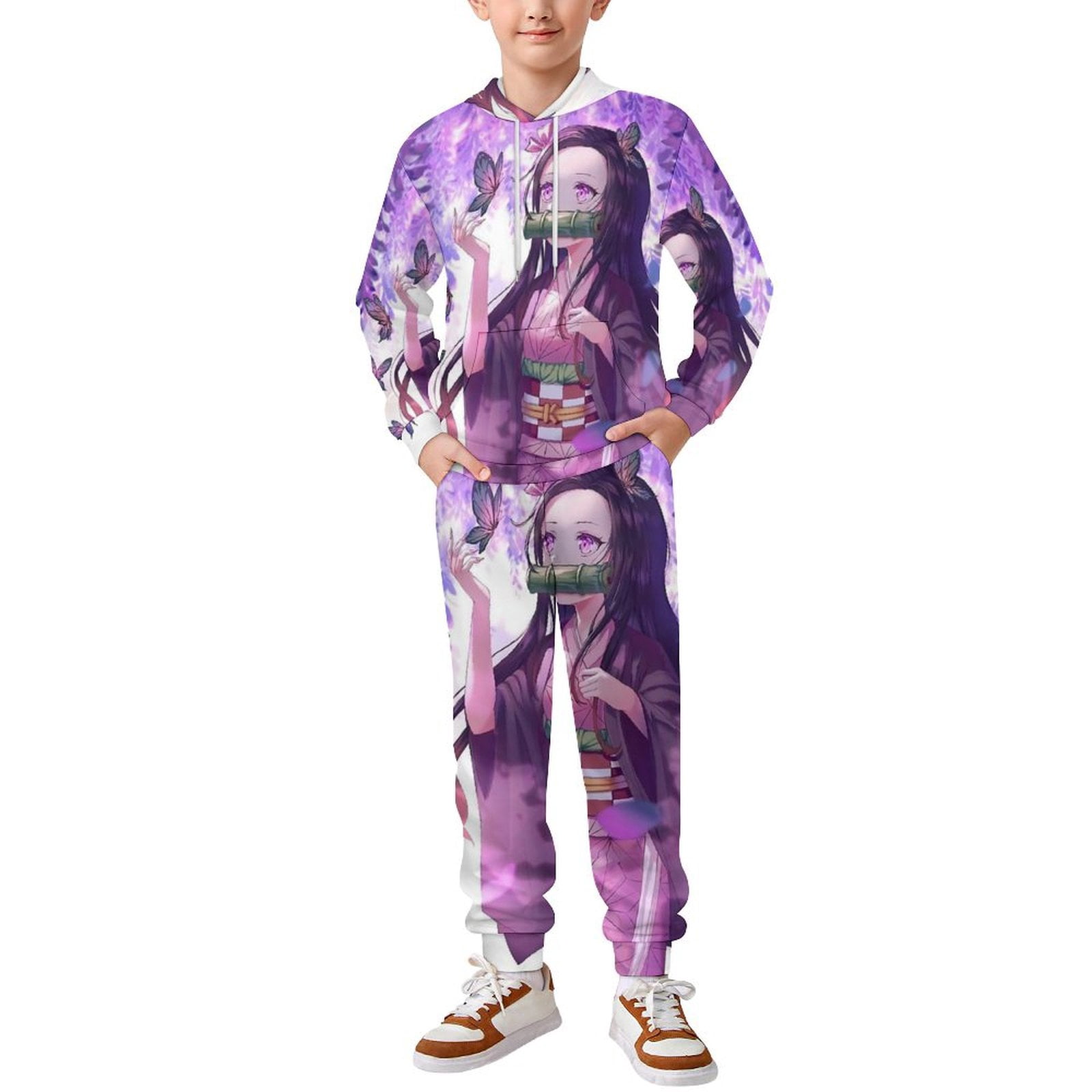 Kids Demon Slayer Nezuko Hoodie With Pant Set 3D Print Hooded ...