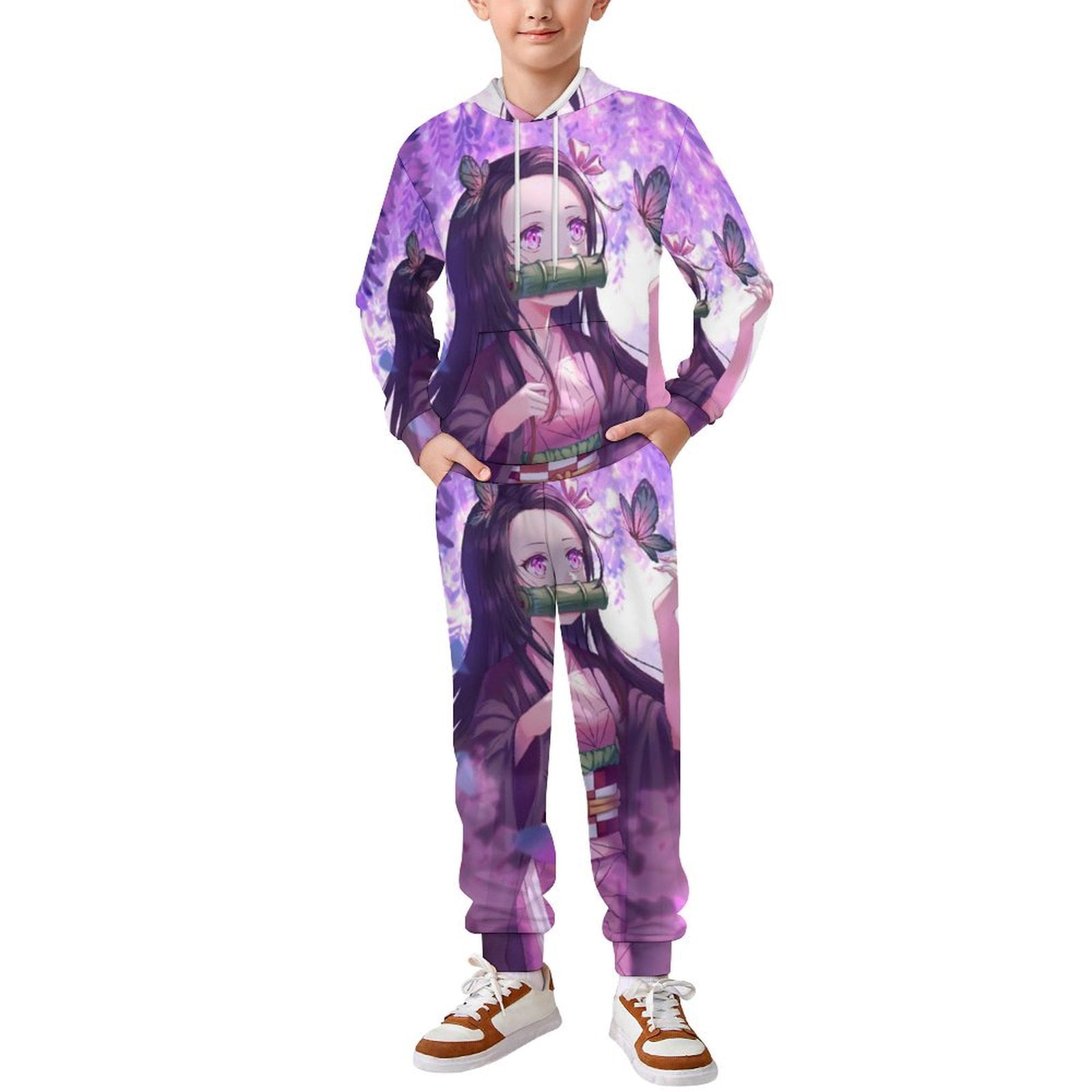 Kids Demon Slayer Nezuko Hoodie With Pant Set 3D Print Hooded ...