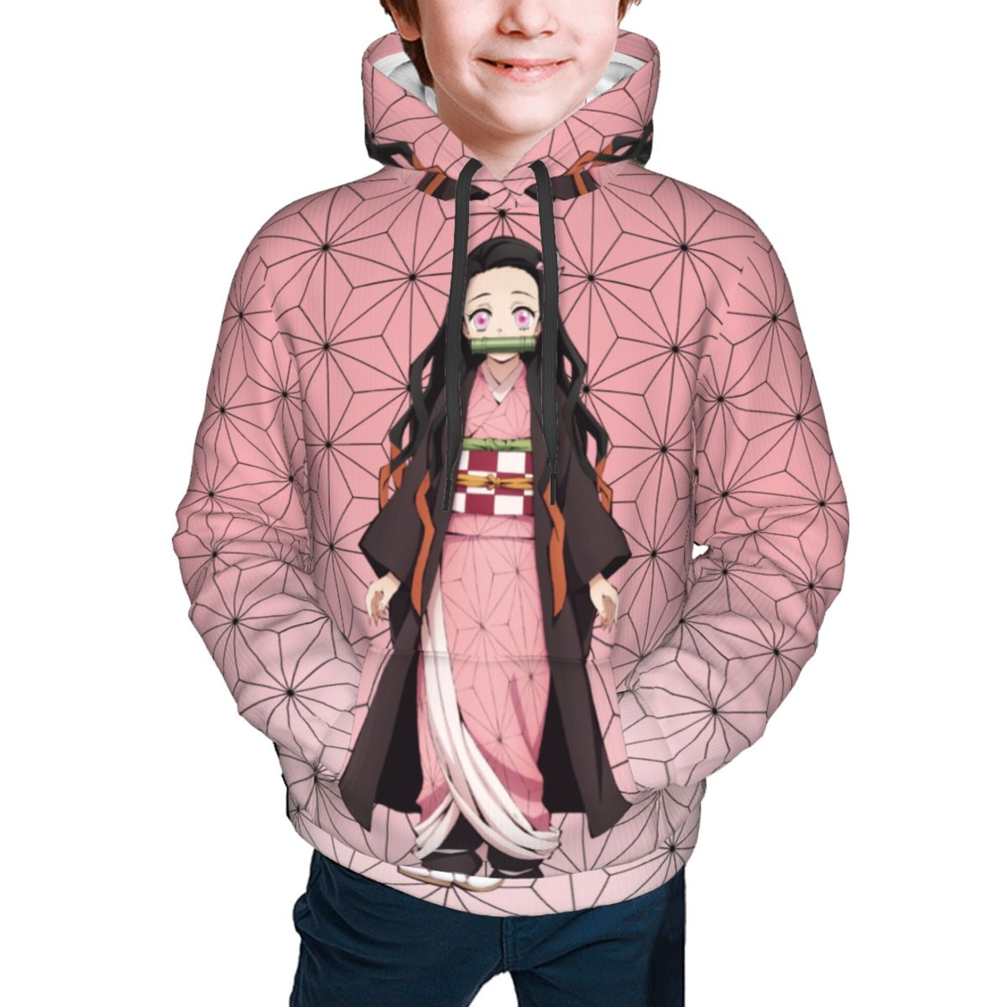 Kids Demon Slayer Nezuko Pullover Hoodie With Pocket 3d Printed Novelty ...
