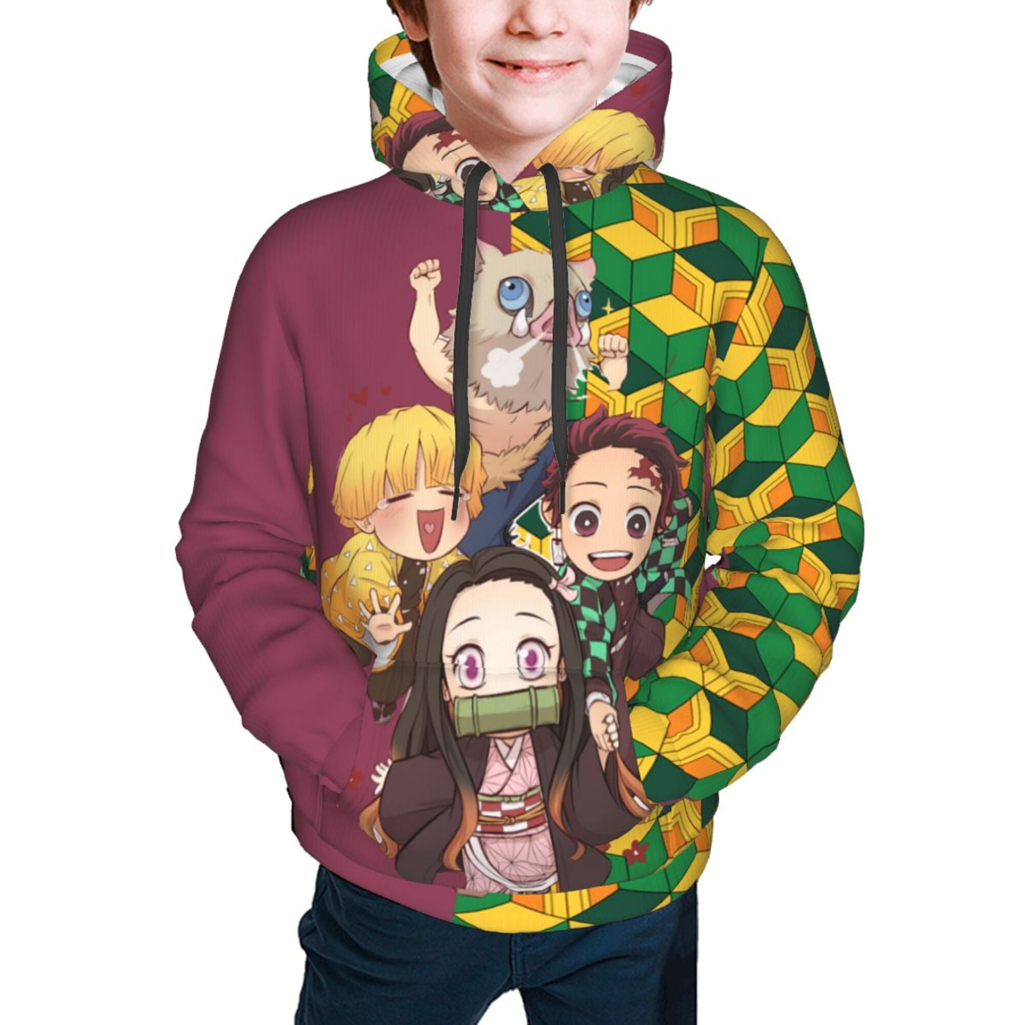 Kids Demon Slayer Nezuko Pullover Hoodie With Pocket 3d Printed Novelty ...