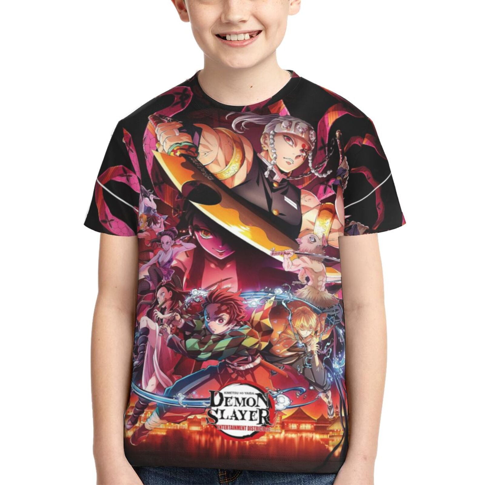 Kids Demon Slayer T-Shirt 3d Printed Shirt Short Sleeve Top Tees For ...
