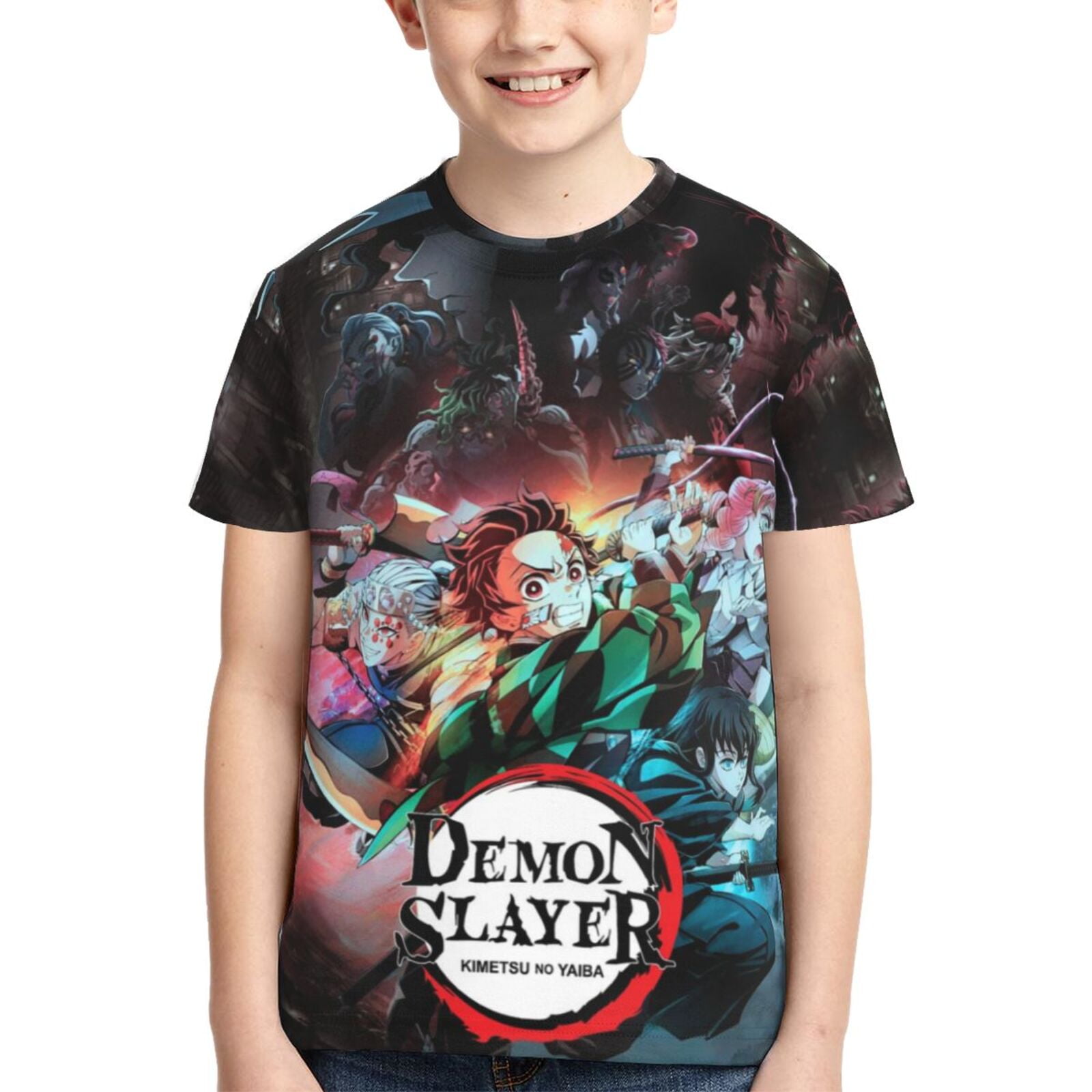 Kids Demon Slayer T-Shirt 3d Printed Shirt Short Sleeve Top Tees For ...
