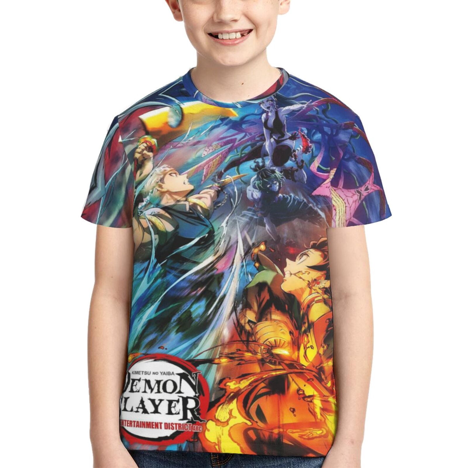 Kids Demon Slayer T-Shirt 3d Printed Shirt Short Sleeve Top Tees For ...