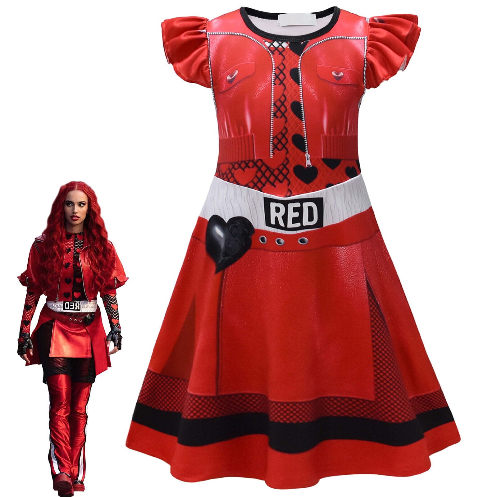 Kids Descendants 4 The Rise of Red Cosplay Costume Wig Princess Red ...