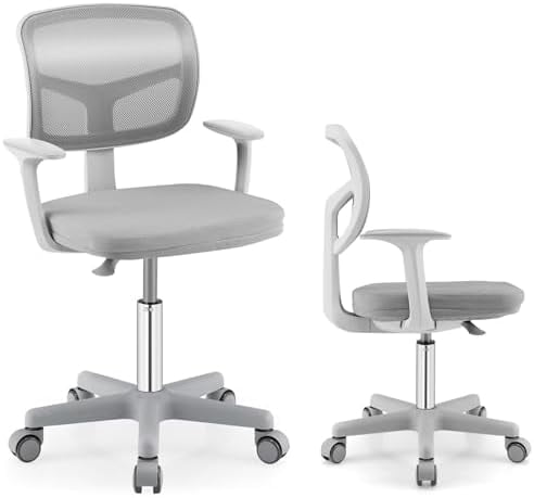 Kids Desk Chair, Adjustable Mesh Kids Computer Chair with Armrest, Soft ...