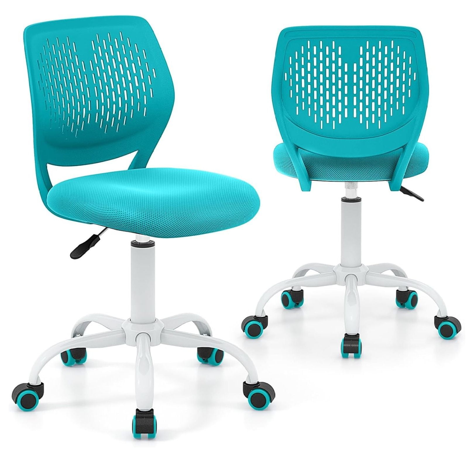 Kids Desk Chair, Armless Study Chair with Adjustable Height & Swivel ...