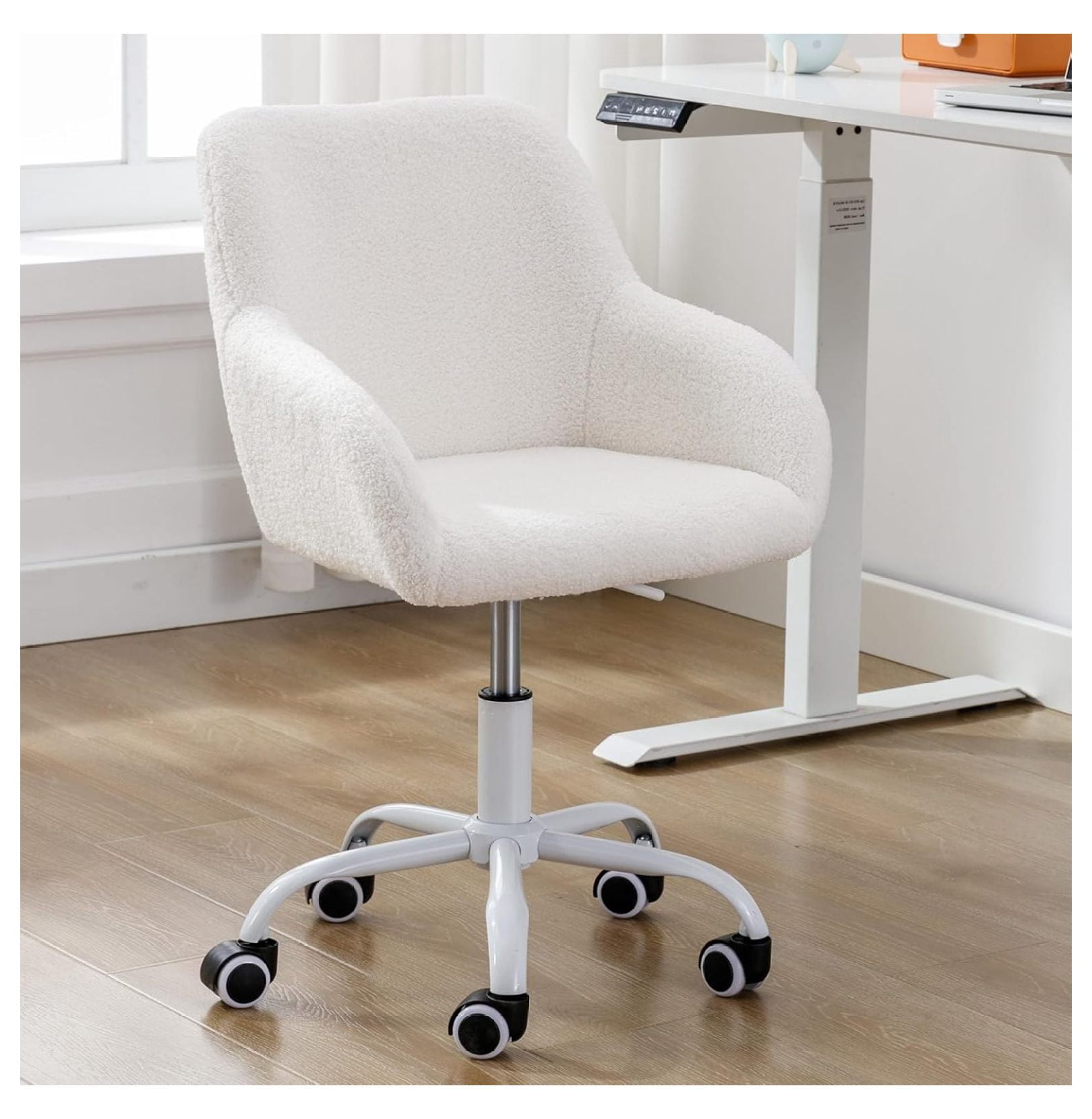 Kids Desk Chair, Faux Fur Upholstered Computer Chair for Boys and Girls ...