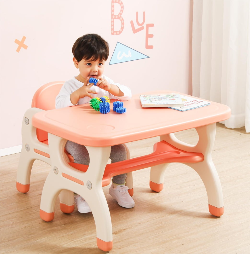 Kids Desk and Chair Set 1-5 Years, Premium Kids Learning Dining Table ...