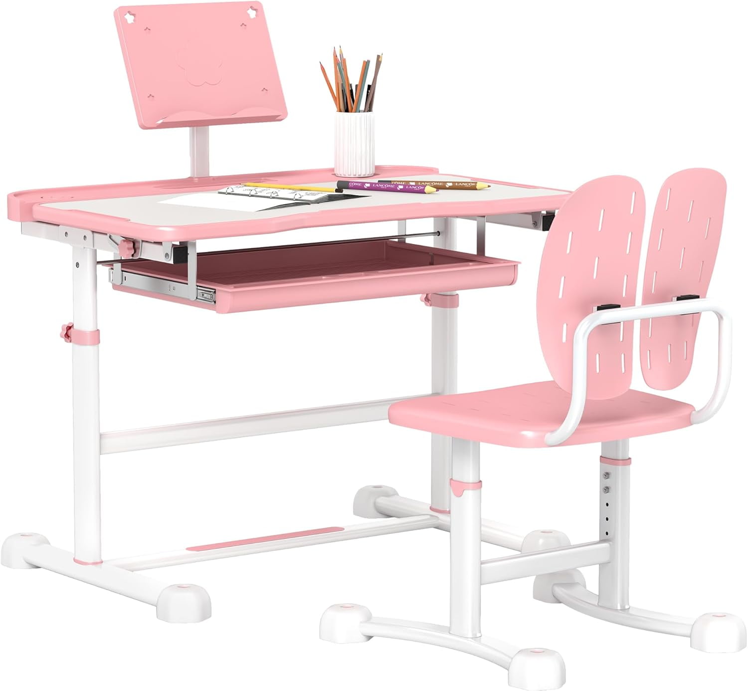 Kids Desk and Chair Set, Height Adjustable Kids School Study Desk and ...