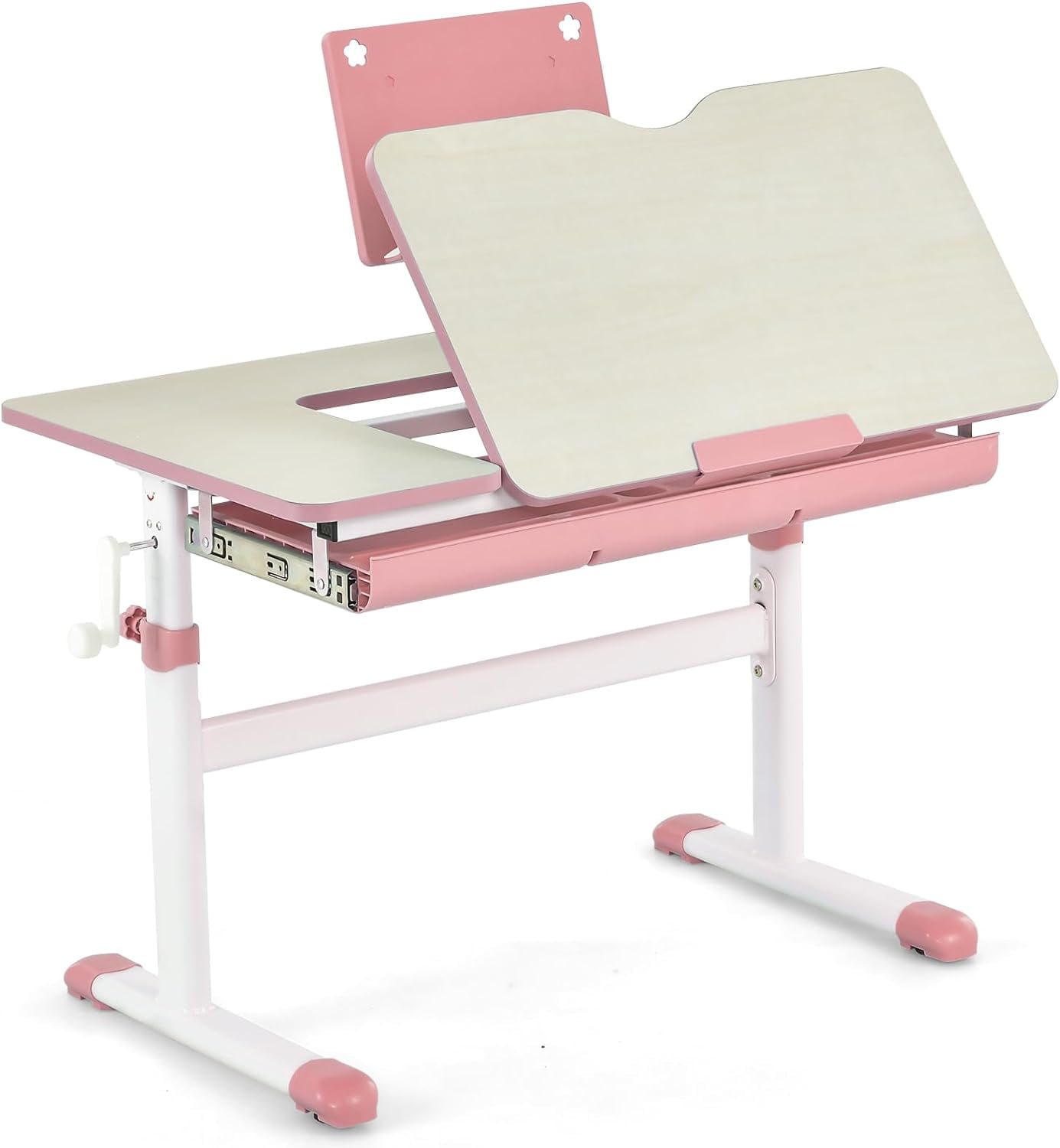 Kids Desk, Ergonomic Height-Adjustable Children Study Table w/Tiltable ...