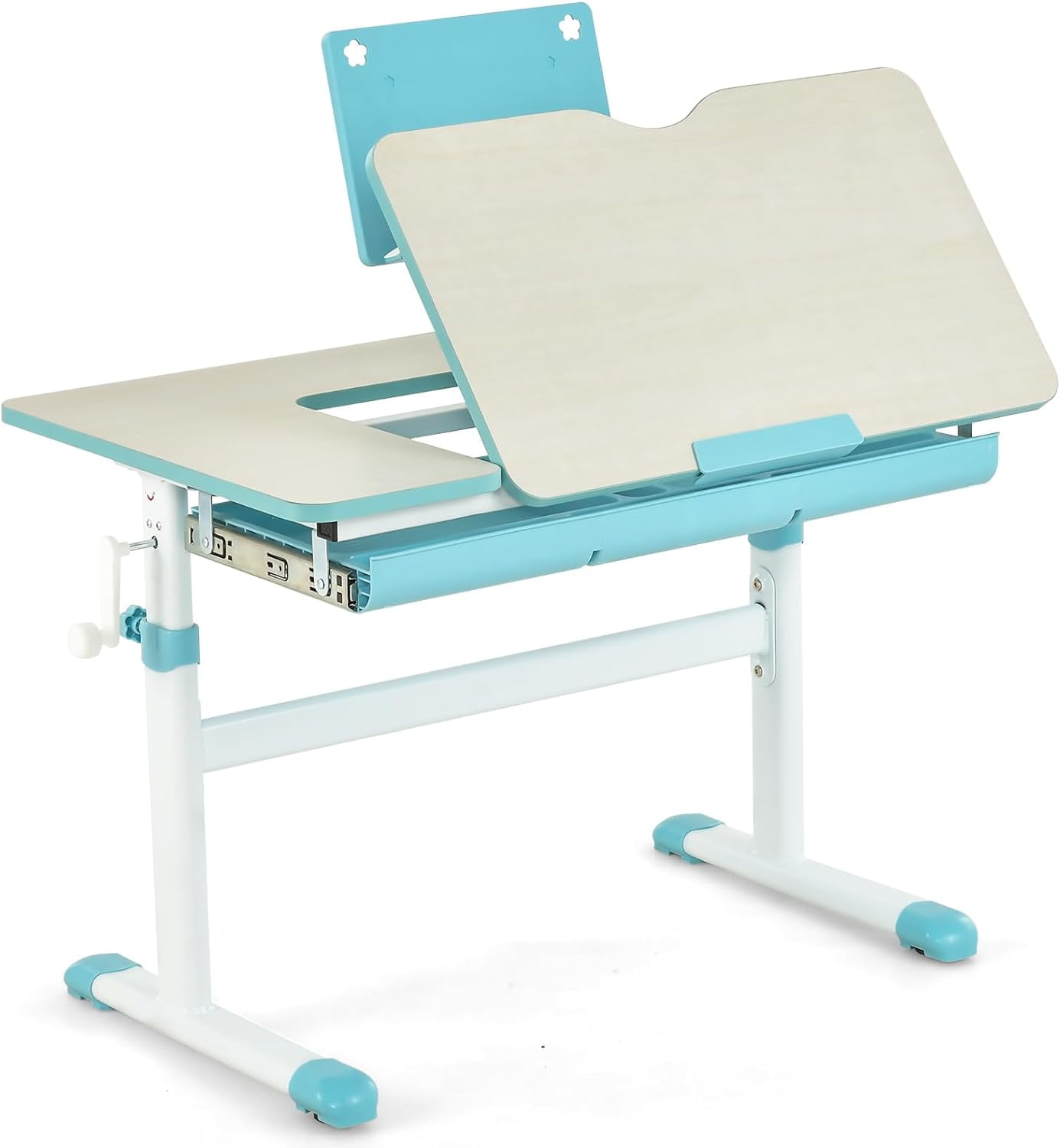 Kids Desk, Ergonomic Height-Adjustable Children Study Table w/Tiltable ...