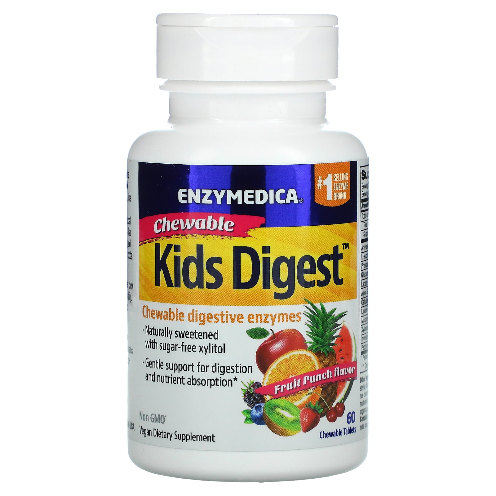 Kids Digest Chewable Tablets, 60ct - Digestive Health Support for ...