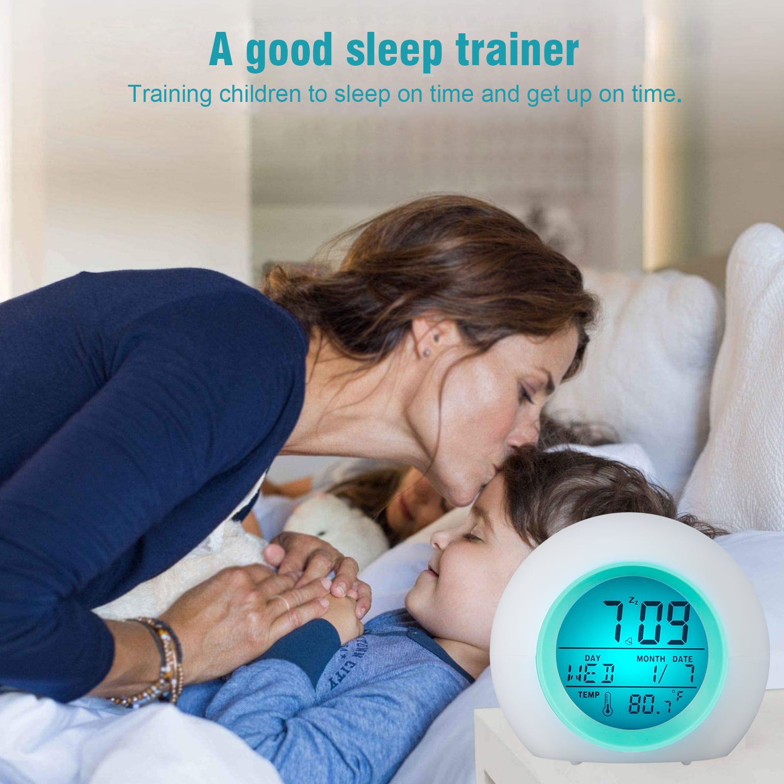 Kids Digital Alarm Clock for Boys Girls, Indoor Temperature Touch ...