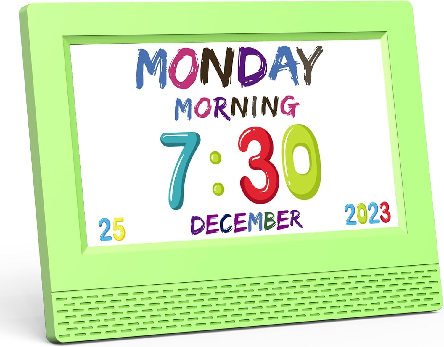 Kids Digital Alarm Clock Colorful, 7" Large LED Time Display Children's ...