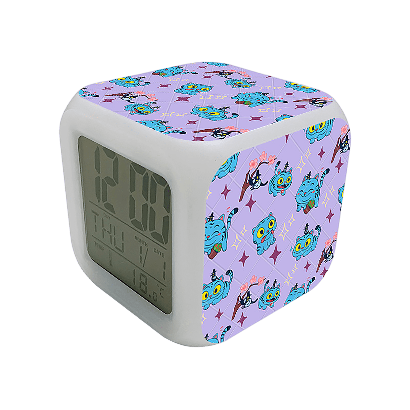 Kids Digital Alarm Clock with Night Light Multi Functional Time Date ...