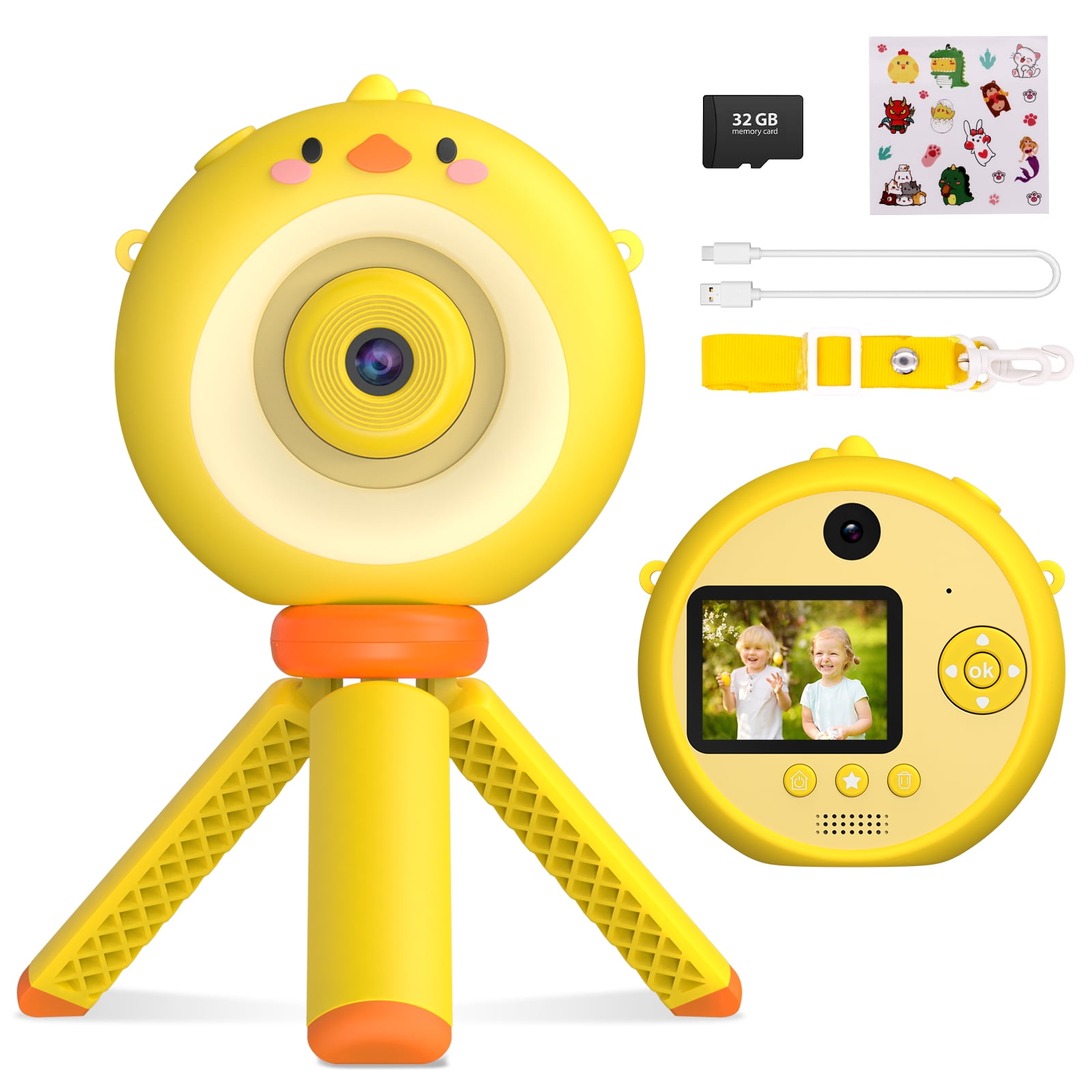 Ushining Durable Unisex Kid 3-12 Years Toy Camera, Silicone Yellow ...