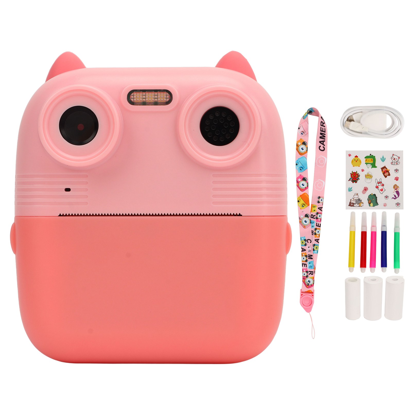 Kids Digital Print Camera HD 1080P Front Rear Dual Lens Cartoon ...