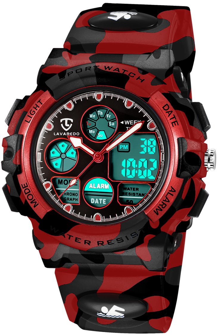 Kids Digital Sport Watch, Waterproof, Outdoor, Analog Wrist Watches for ...
