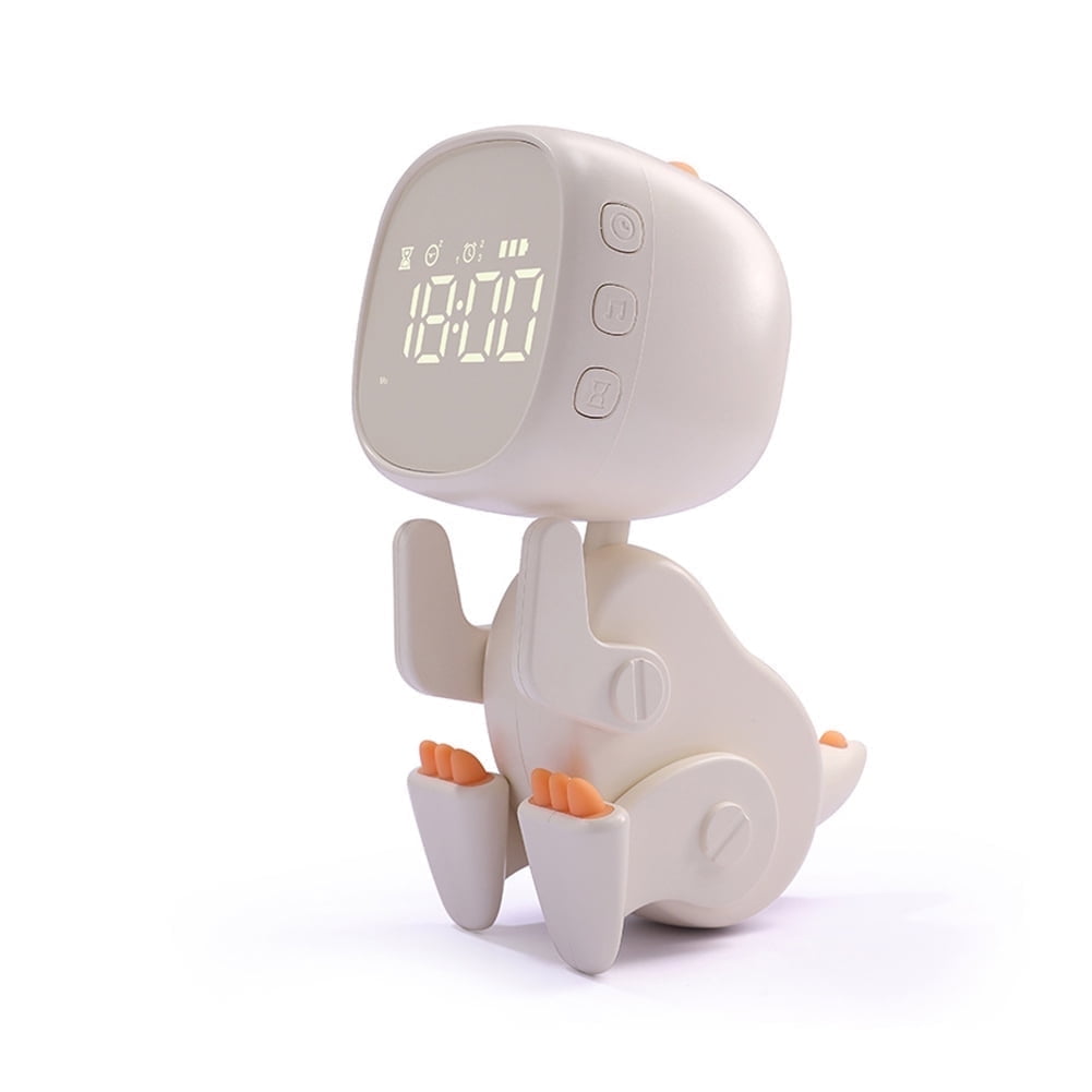 Kids Dinosaur Alarm Clock with Night Light - Type-C Rechargeable, 3 ...
