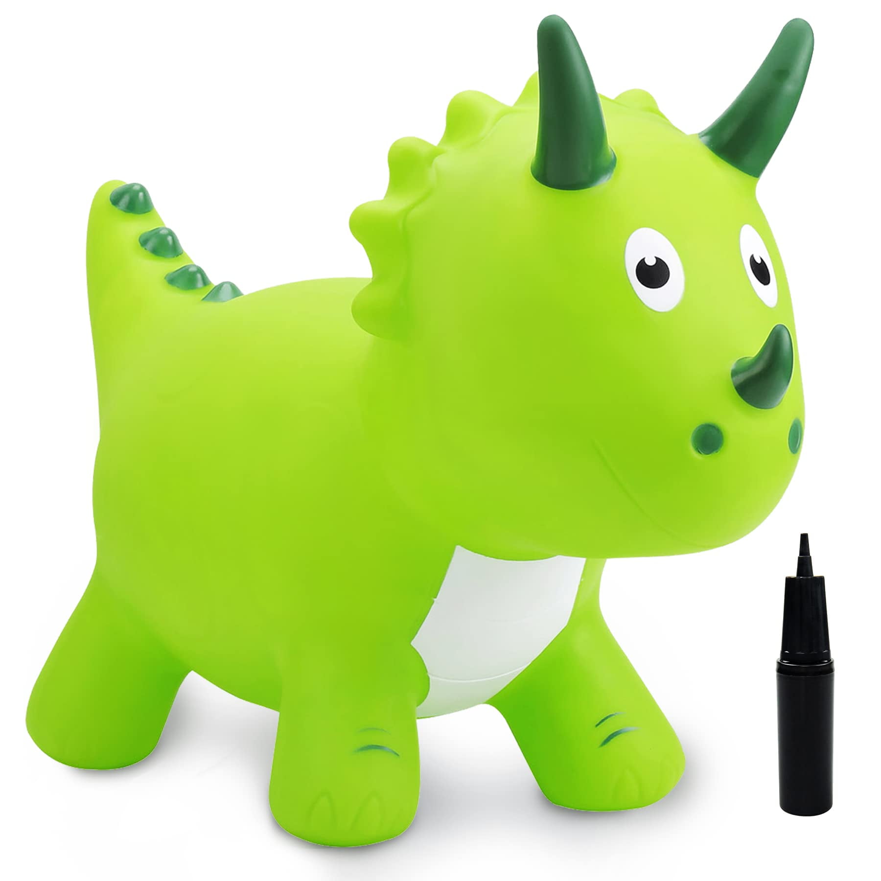 Kids Dinosaur Bouncy Animal Toys, Inflatable Triceratops Bouncer, Ride ...