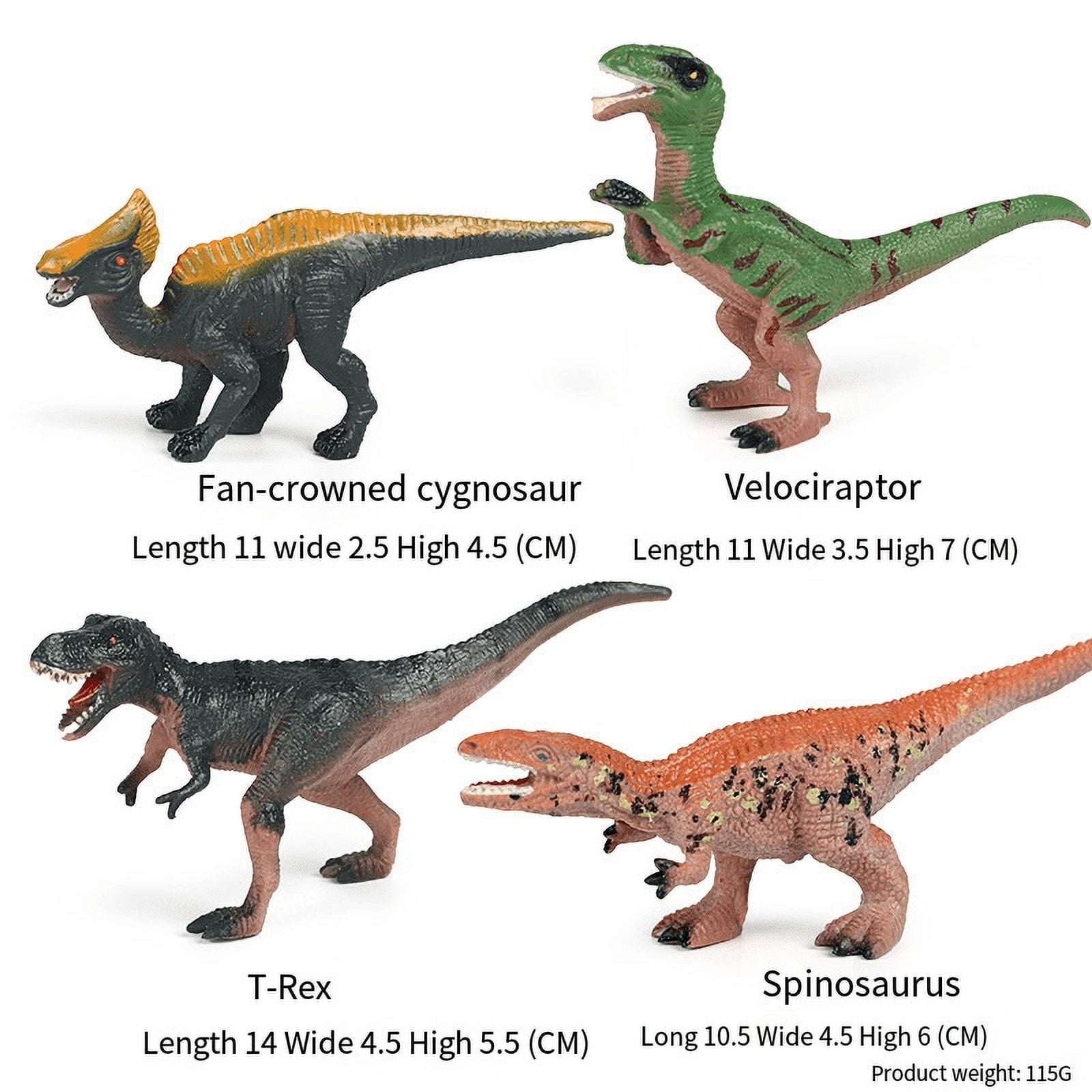 Kids Dinosaur Figures Toys, 4 Pack Jumbo Plastic Dinosaur Playset