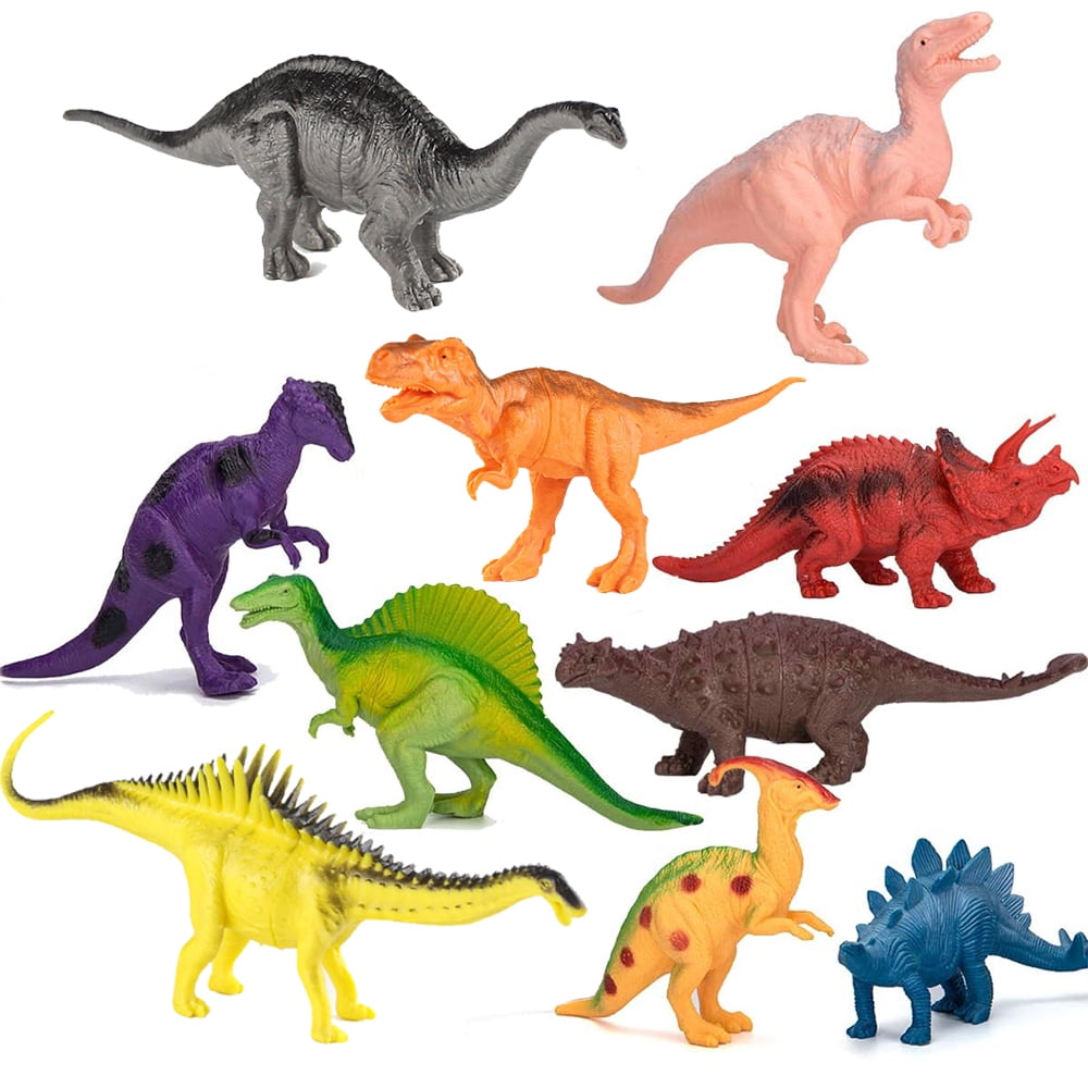 Kids Dinosaur Figures Toys, 7 Inch Plastic Dinosaur Playset, STEM ...