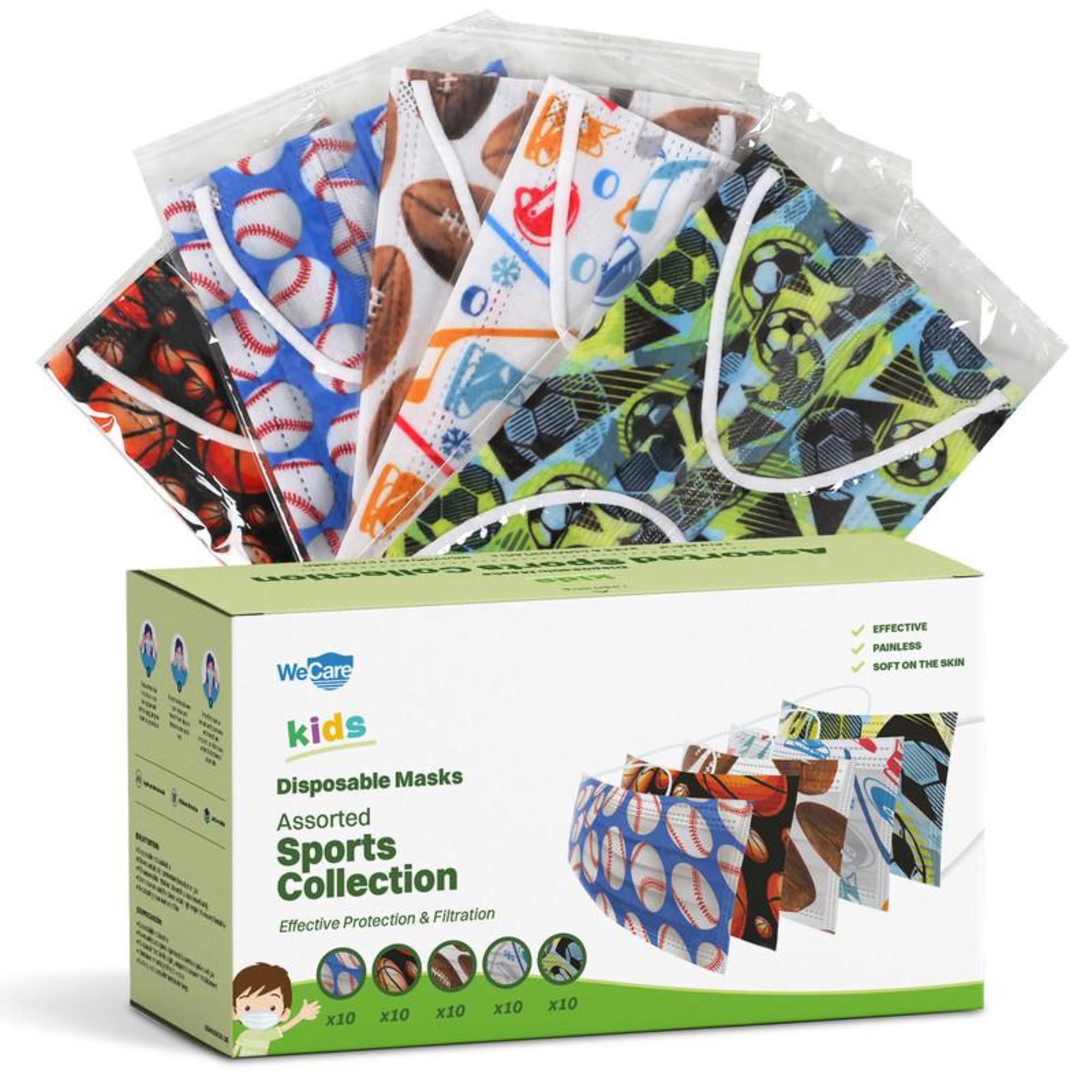 WeCare Kids Disposable Face Mask, 3-Ply, Ear Loop, 50pcs - Assorted ...