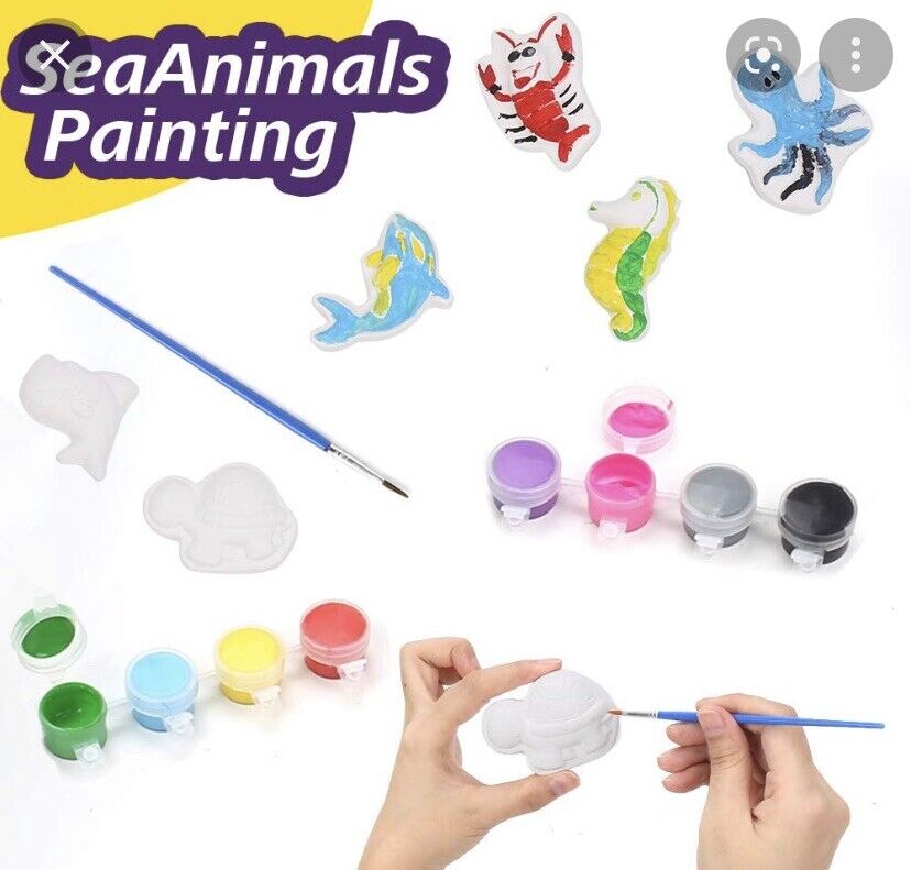 Kids Diy Plaster Painting Kit Craft Art Toy For BoyGirl Sea Anima ...