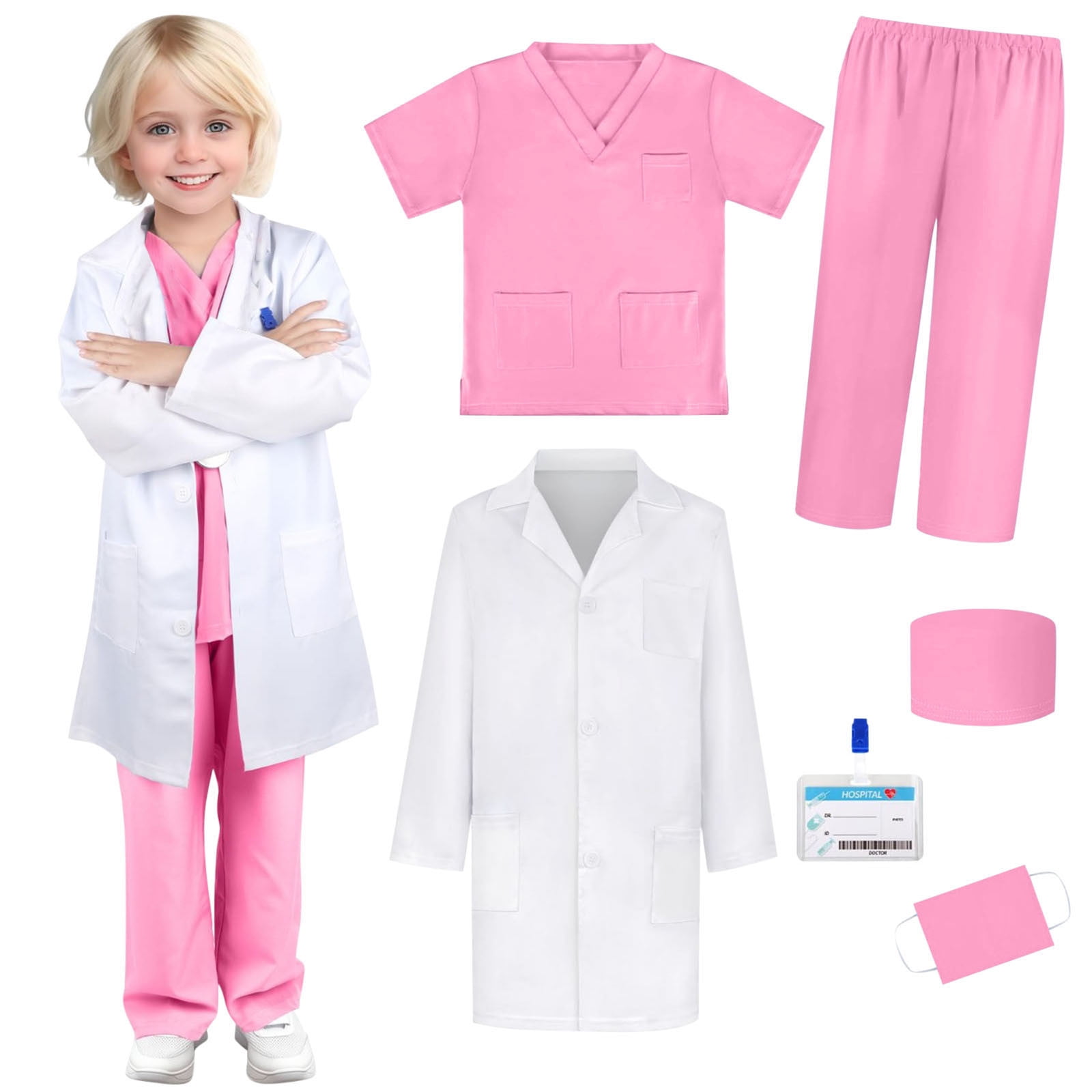 Kids Doctor Costume Nurse Outfit Set with Accessories, Doctor Fancy ...
