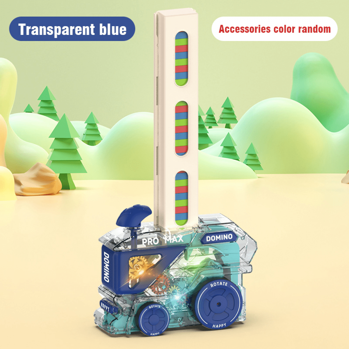 Kids Domino Train Toy Set, Automatic Dominoes Train Toys with Lights ...