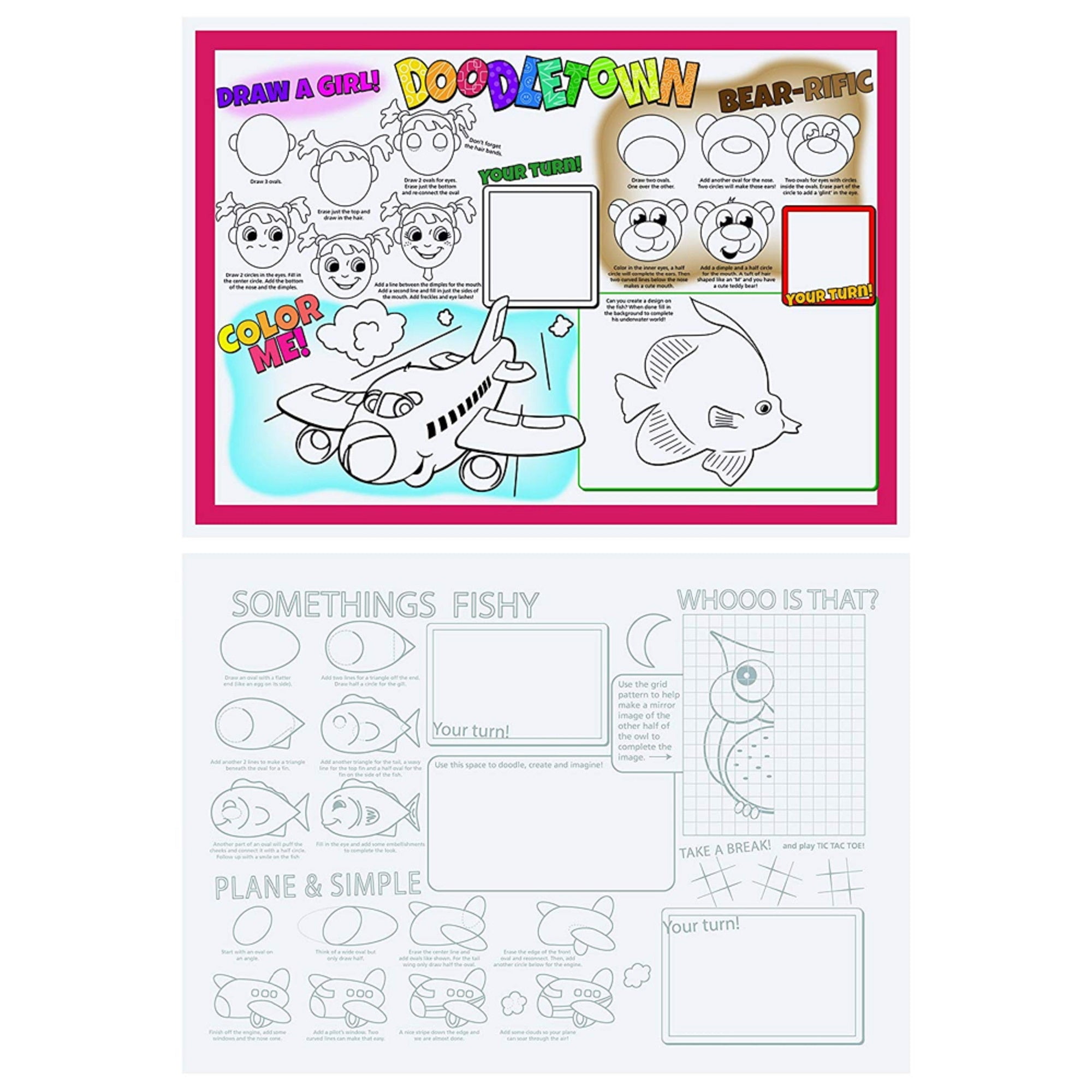 Kids Doodling Interactive Paper Placemats - 14in. x 10in. - 25 Pack ...
