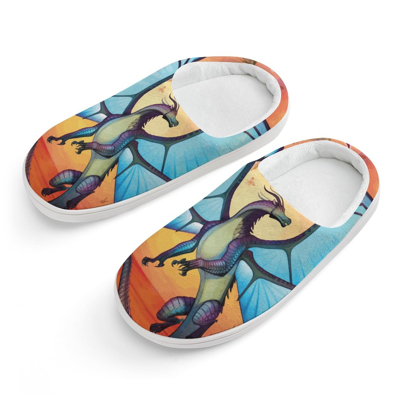 Kids Dragon Wings Of Fire Slippers Anti-slip Fluffy Fuzzy House ...