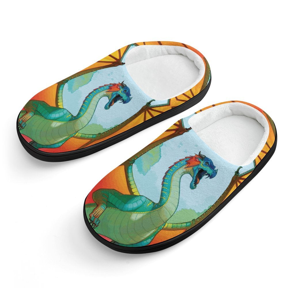 Kids Dragon Wings Of Fire Slippers Anti-slip Fluffy Fuzzy House ...