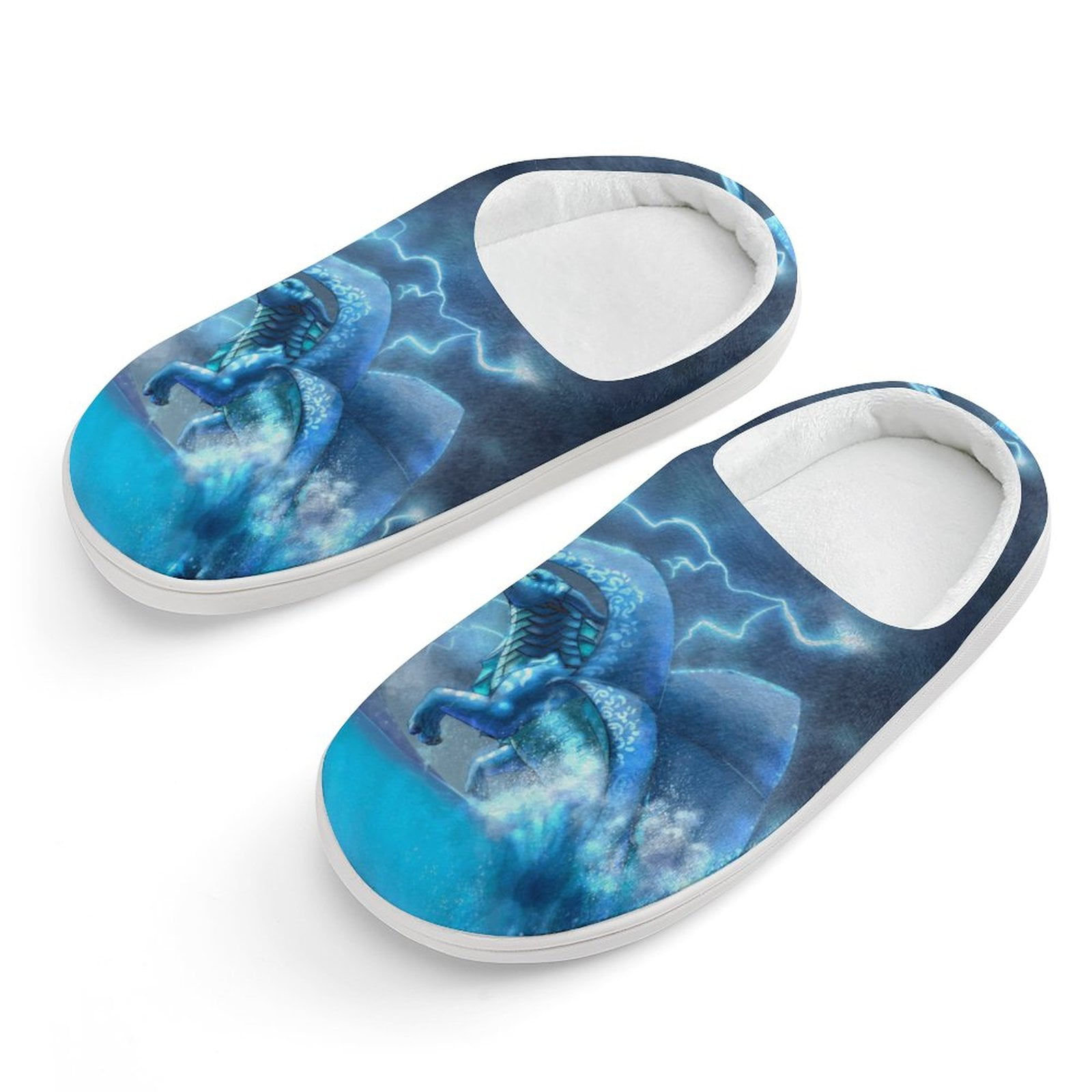 Kids Dragon Wings Of Fire Slippers Anti-slip Fluffy Fuzzy House ...