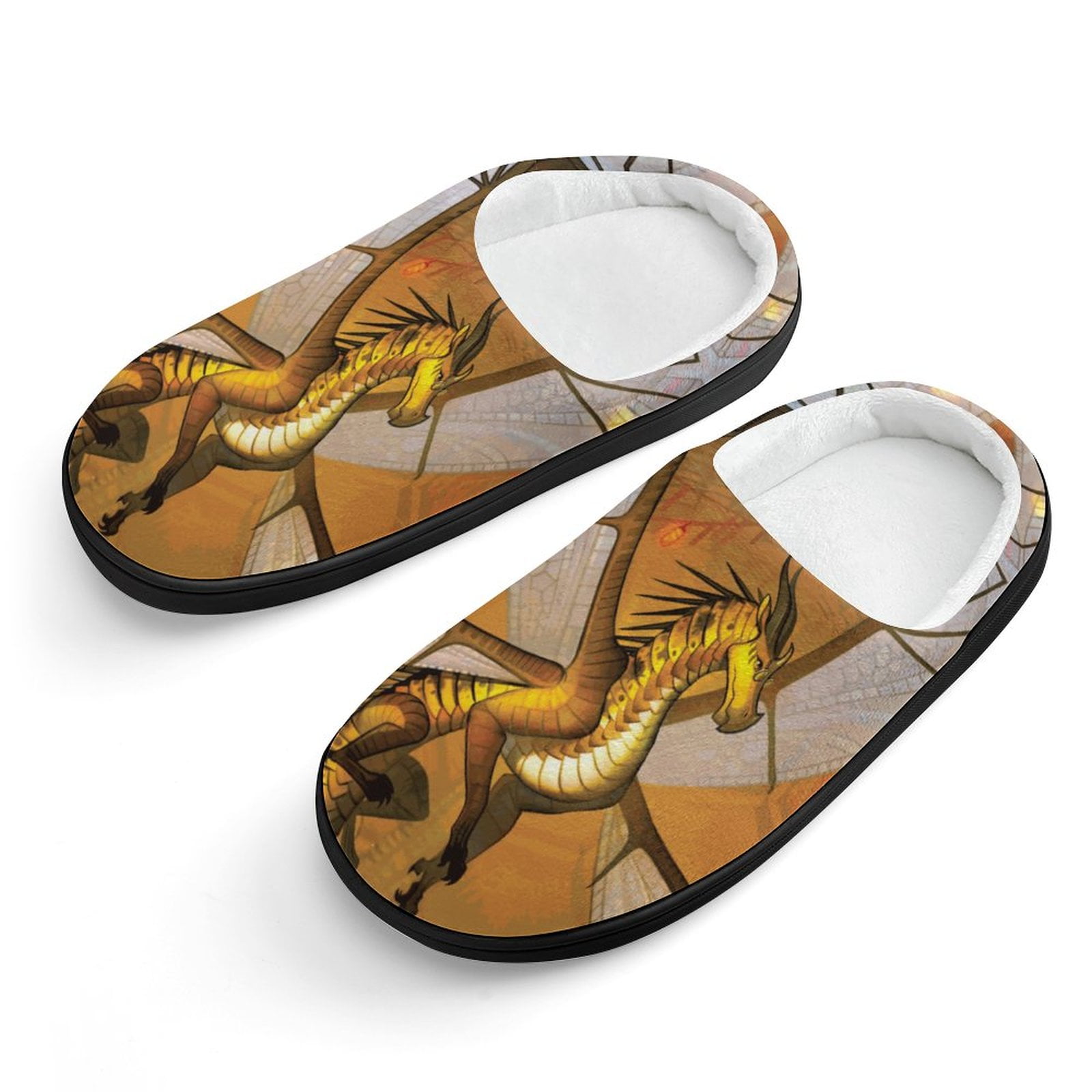 Kids Dragon Wings Of Fire Slippers Anti-slip Fluffy Fuzzy House ...