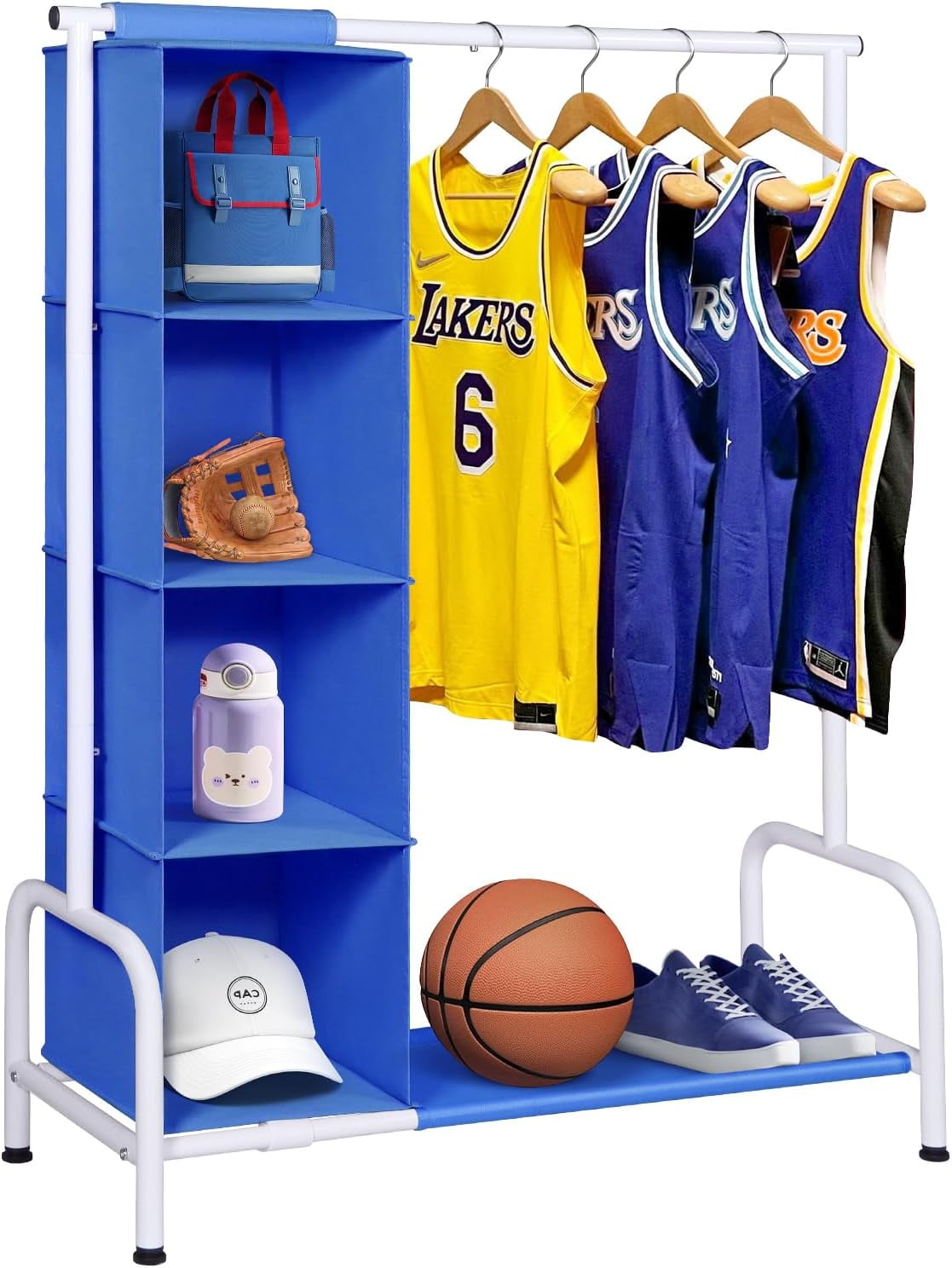 Kids Dress Up Rack with Hanging Organizer, Child Dress Up Storage for ...