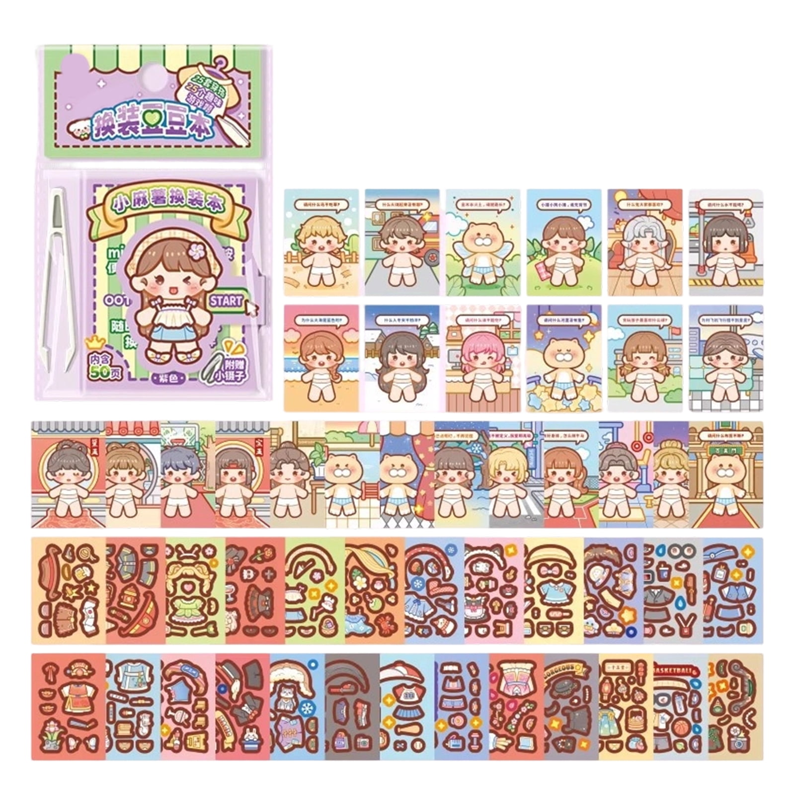 Kids Dress Up Sticker Book PaperActivity Sticker Book Set with Multiple ...