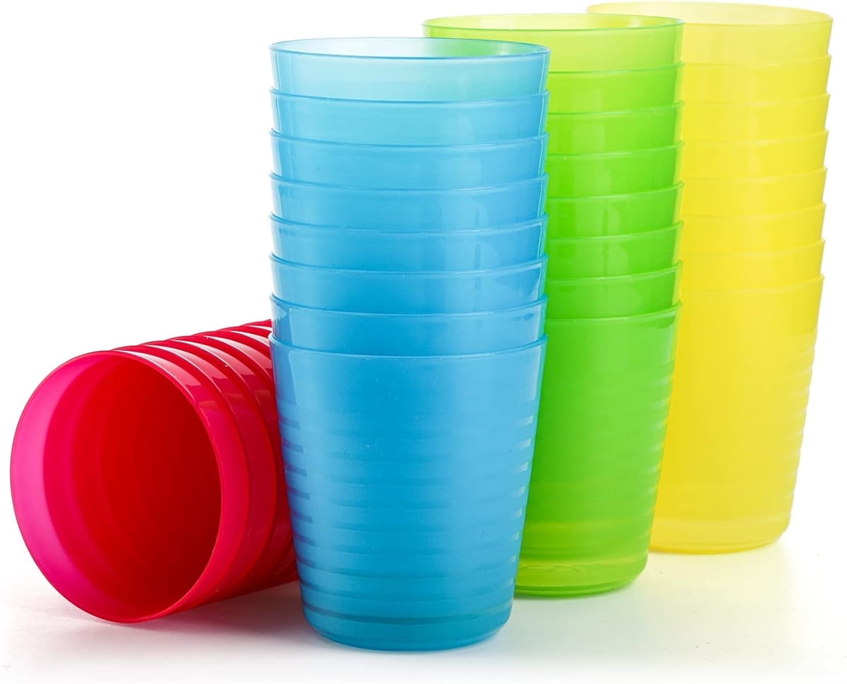 Kids Drinking Cups,Happon 24 Pack Plastic Cups,8 Oz Reusable Small ...