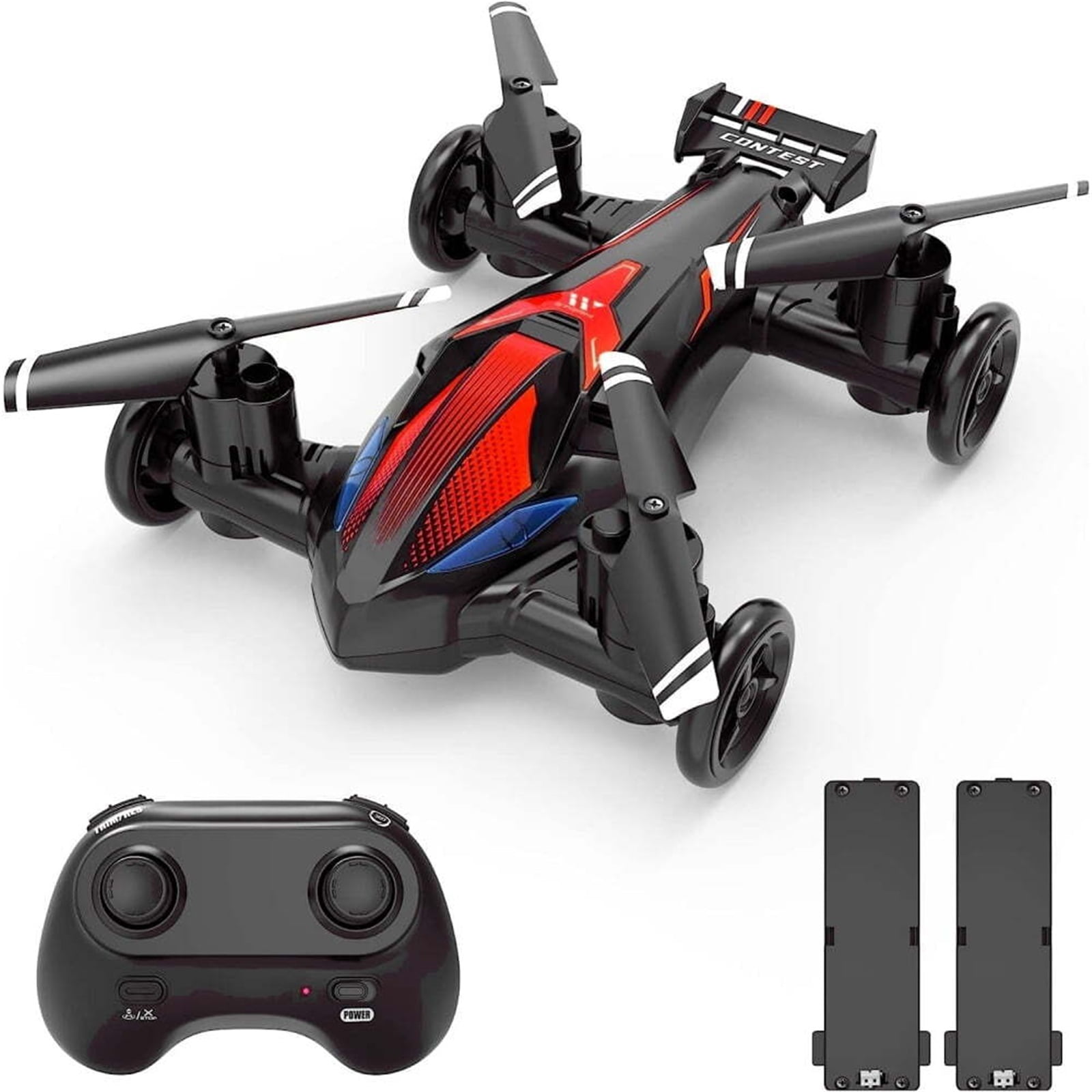 Kids Drone With 360 Rolling,2 In 1 Quadcopter Remote Control Car DSV ...