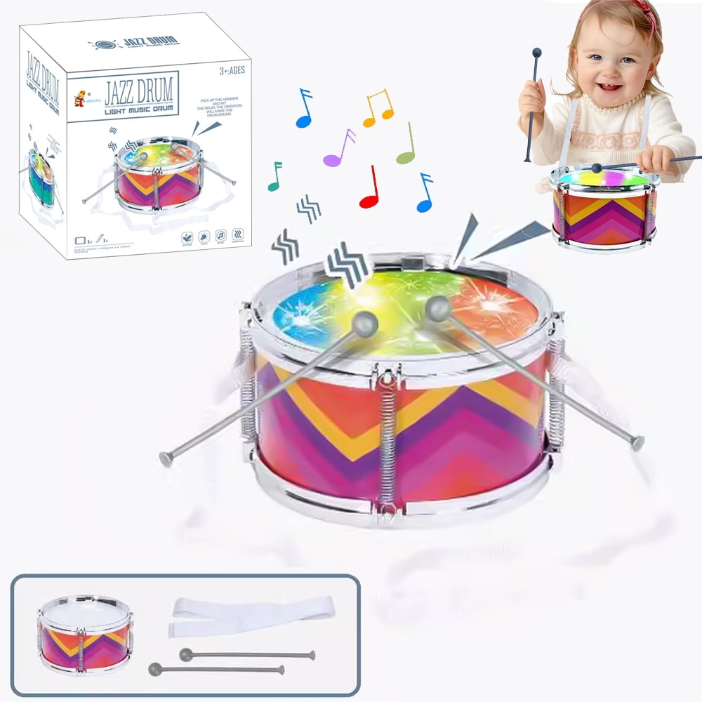 Kids Drum Set Toy for Toddlers 1-3, Musical Light up Drum Set for Kids ...