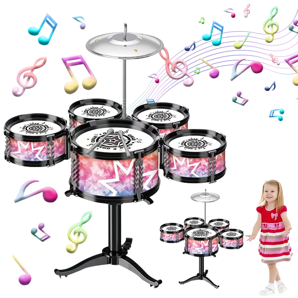Kids Drum Set for Toddlers 1-3, Drum Set for Kids 3-5, Musical Jazz ...