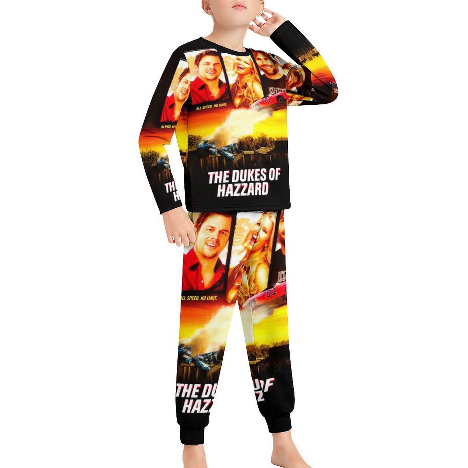 Kids Dukes Haz-zard Pajama Long Sleeve Sleepwear Pant Set Cute ...
