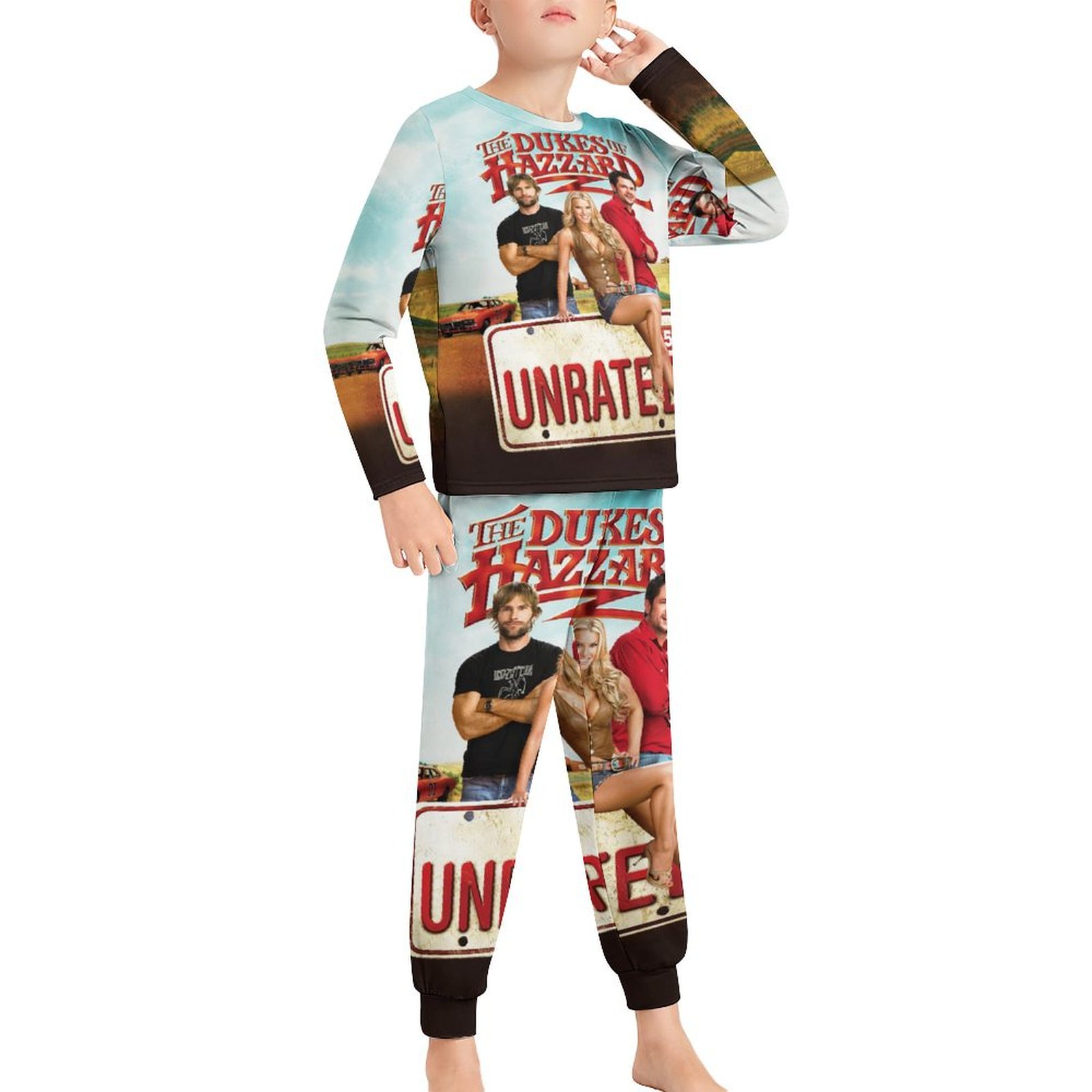 Kids Dukes Haz-zard Pajama Long Sleeve Sleepwear Pant Set Cute ...