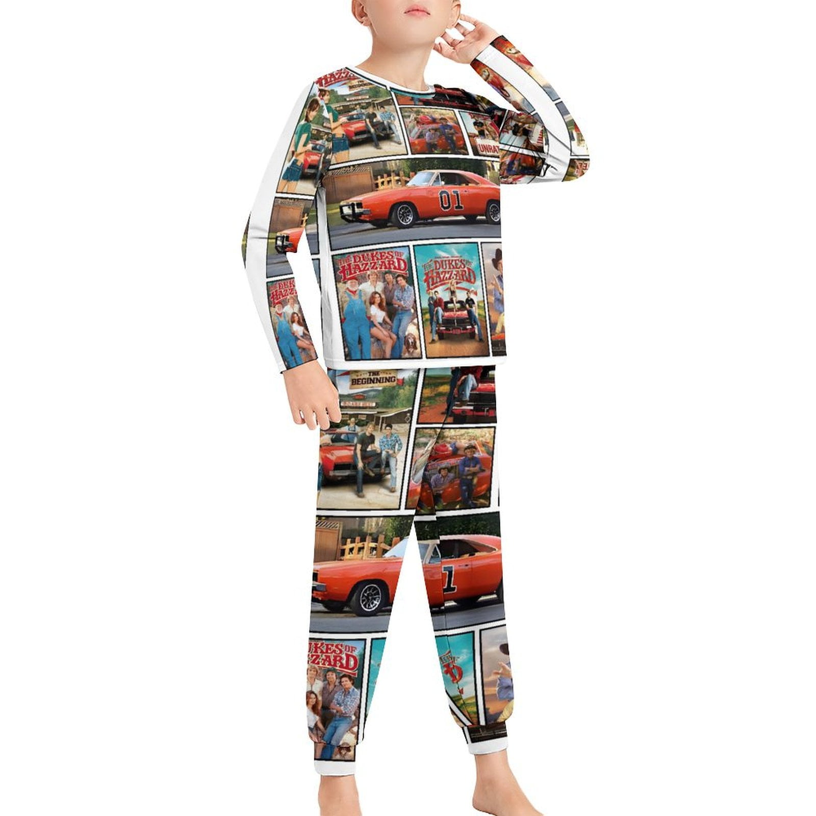 Kids Dukes Haz-zard Pajama Long Sleeve Sleepwear Pant Set Cute ...
